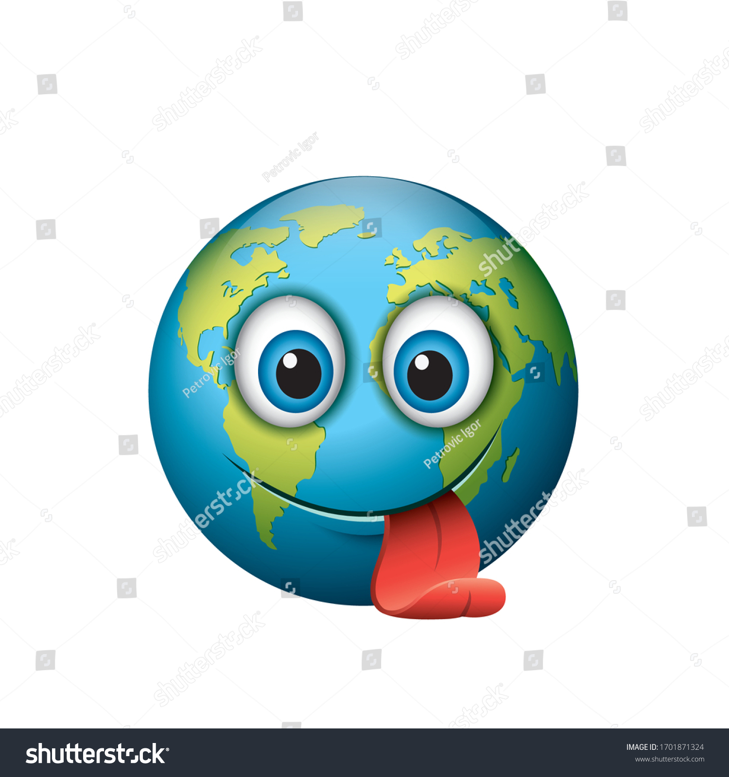 Cute Earth Emoji Tongue Out Emoticon Stock Vector (Royalty Free) 1701871324 Cute Earth Emoji Tongue Out Emoticon Stock Vector (Royalty Free) 1701871324