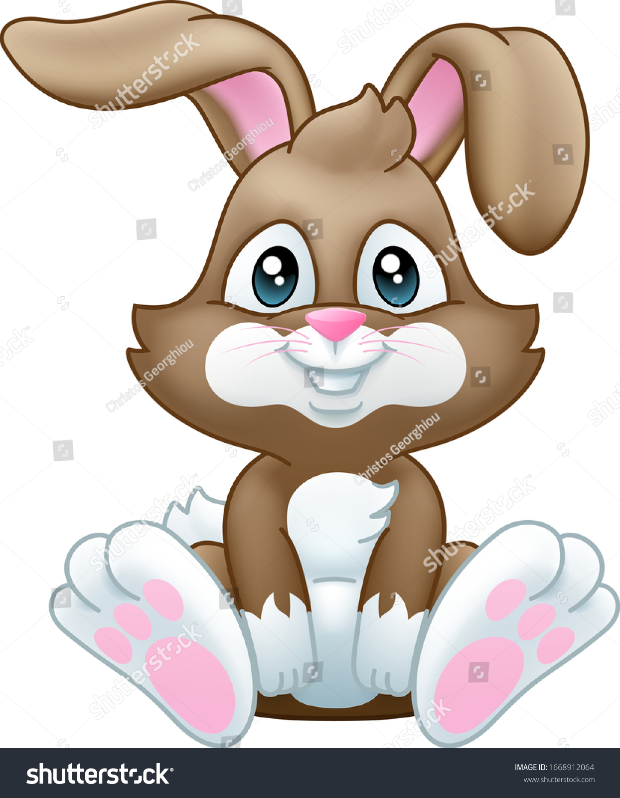 Cute Easter Bunny Rabbit Cartoon Character: เวกเตอร์สต็อก (ปลอดค่า ...