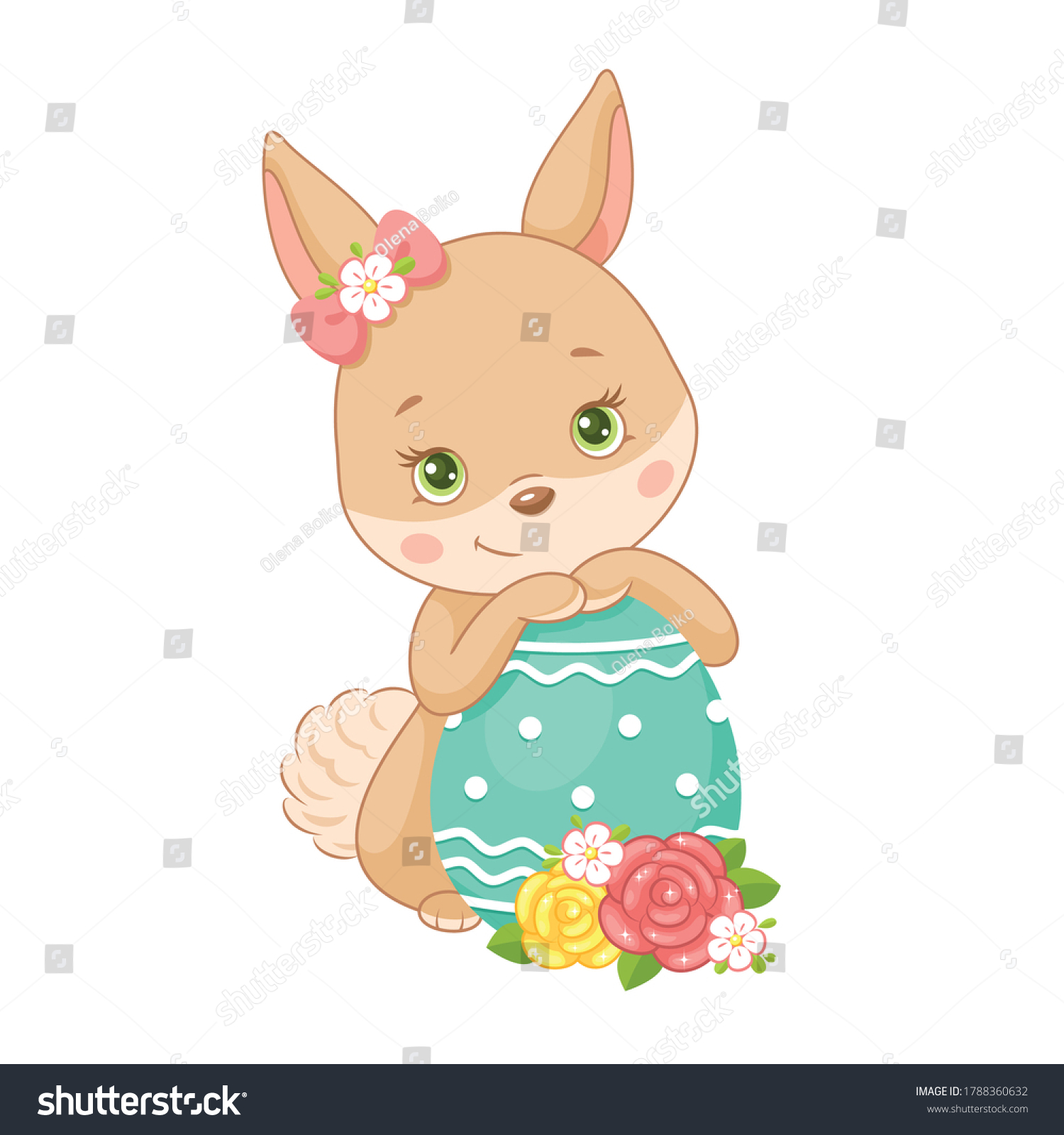 Cute Easter Bunny Egg Cartoon Vector: เวกเตอร์สต็อก (ปลอดค่าลิขสิทธิ์ ...