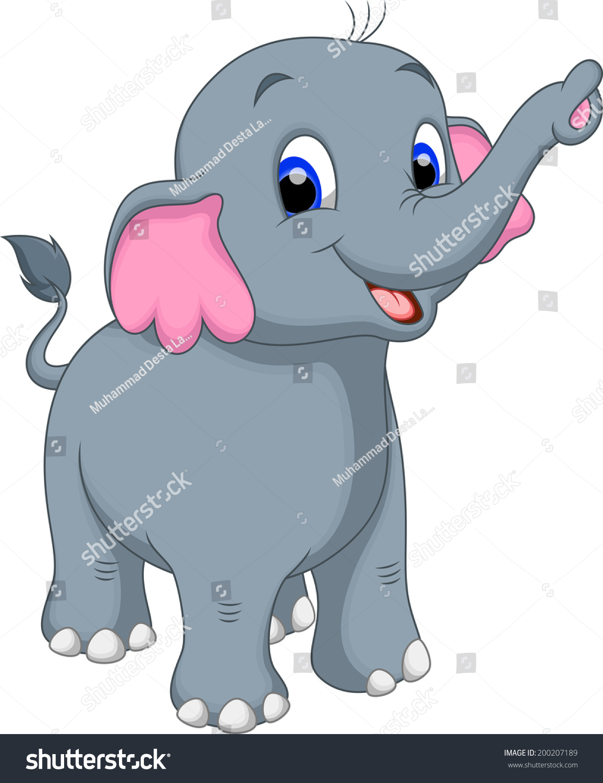 Cute Elephant Cartoon Stock Vector 200207189 - Shutterstock