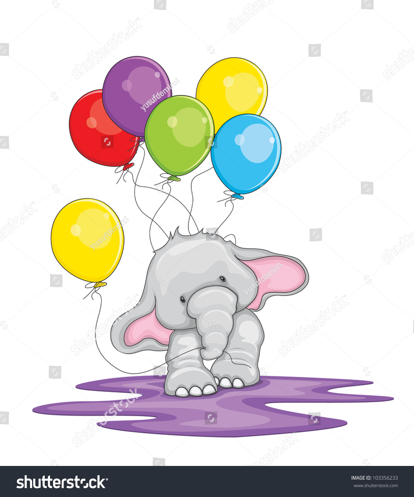 Cute Elephant Balloons Stock Vector (Royalty Free) 103356233