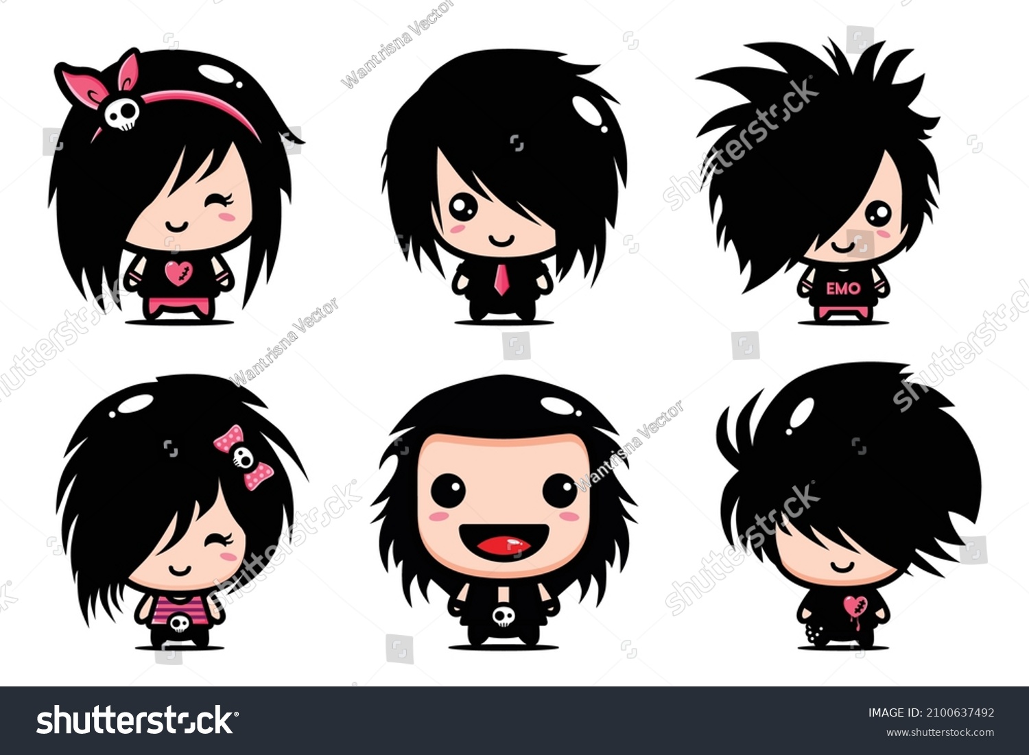 2,555 Emo face Stock Illustrations, Images & Vectors | Shutterstock