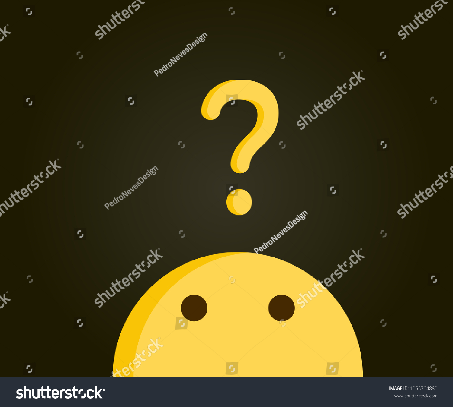 Stock vektor „Cute Emoji Looking Question Mark Indicating“ (bez ...