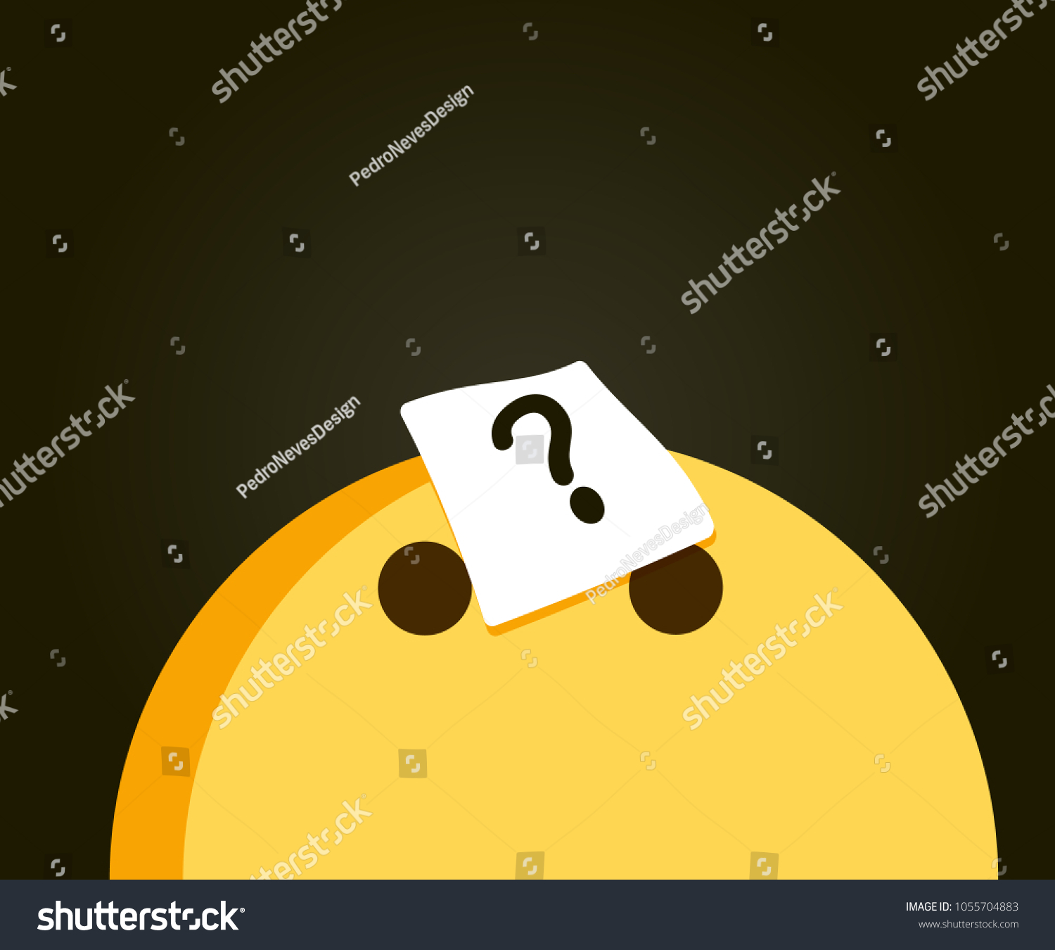 Cute Emoji Looking Question Mark Indicating Stock Vector (Royalty Free ...