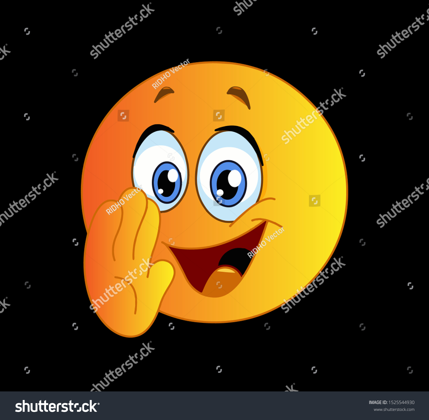 Cute Emoticon Waving Hello Vector Icon Stock Vector (Royalty Free ...