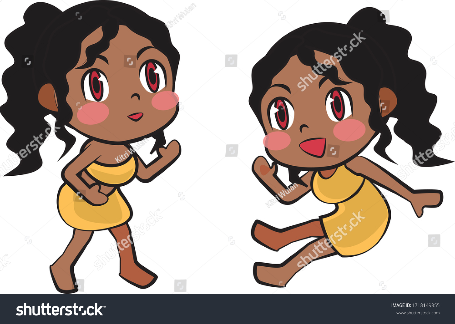 Cute Exotic Character Pose Vector Illustration Stock Vector (Royalty ...