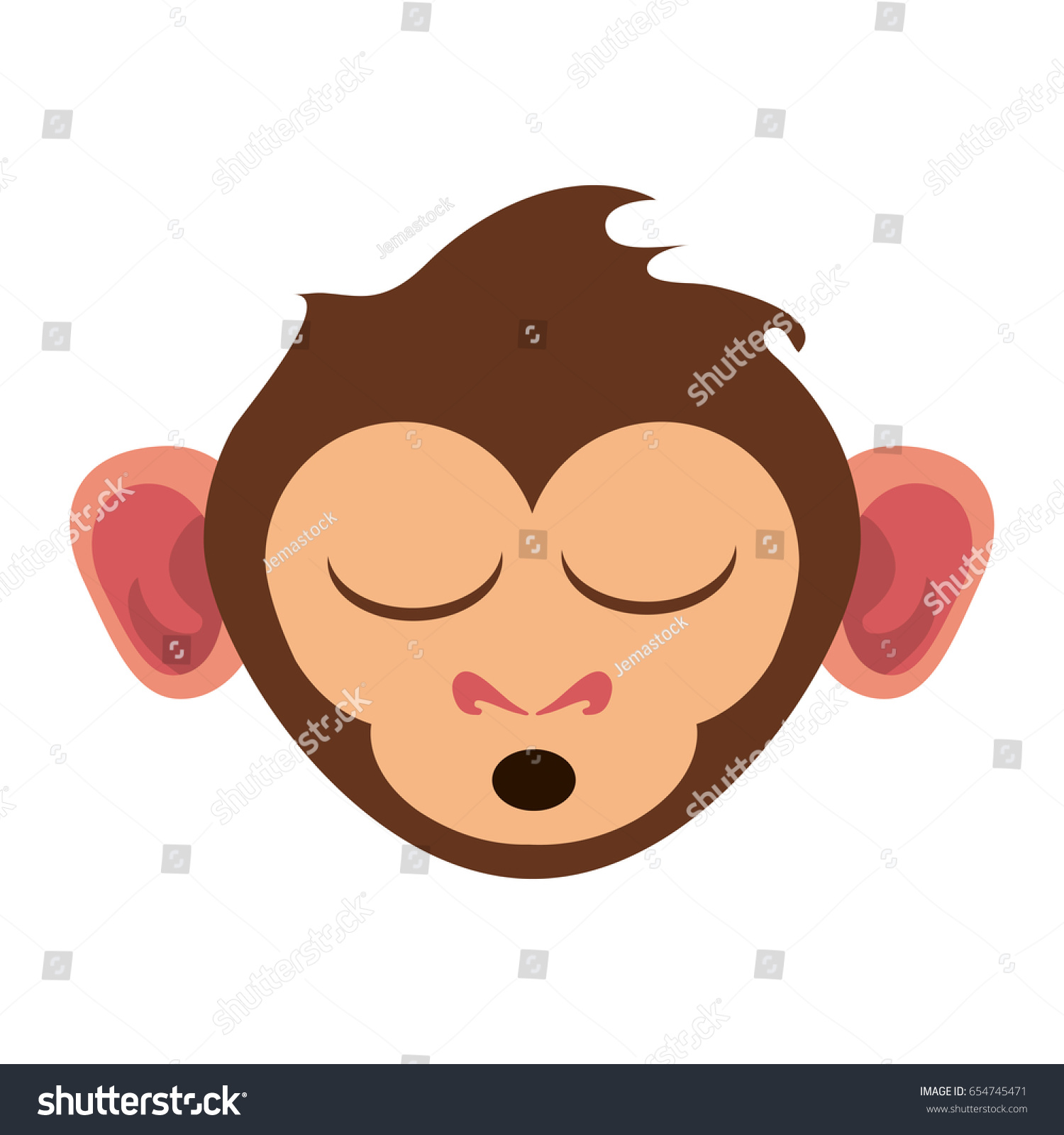 Cute Expressive Monkey Cartoon Icon Image Stock Vector (Royalty Free ...