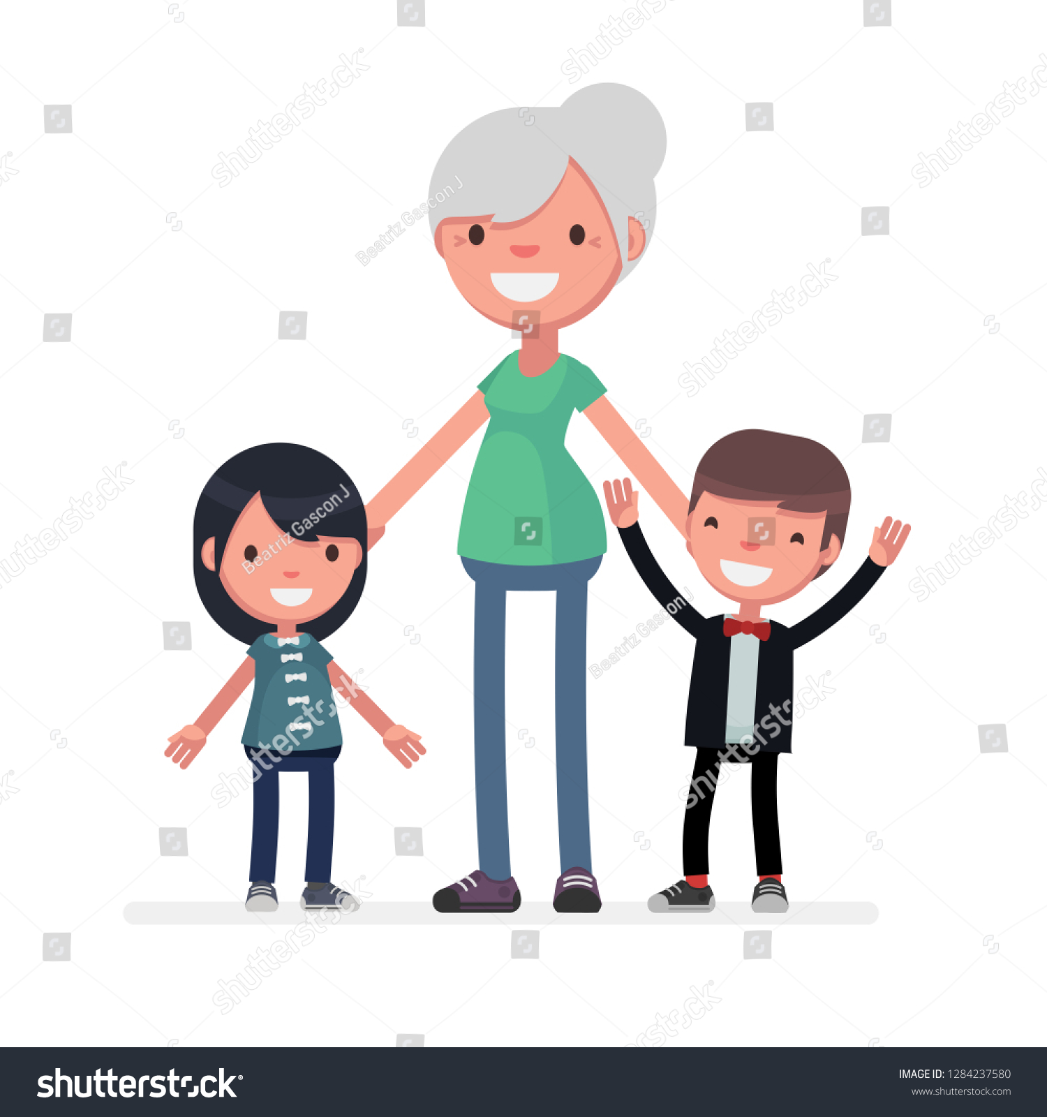 Cute Family Vector Illustrator Stock Vector (Royalty Free) 1284237580
