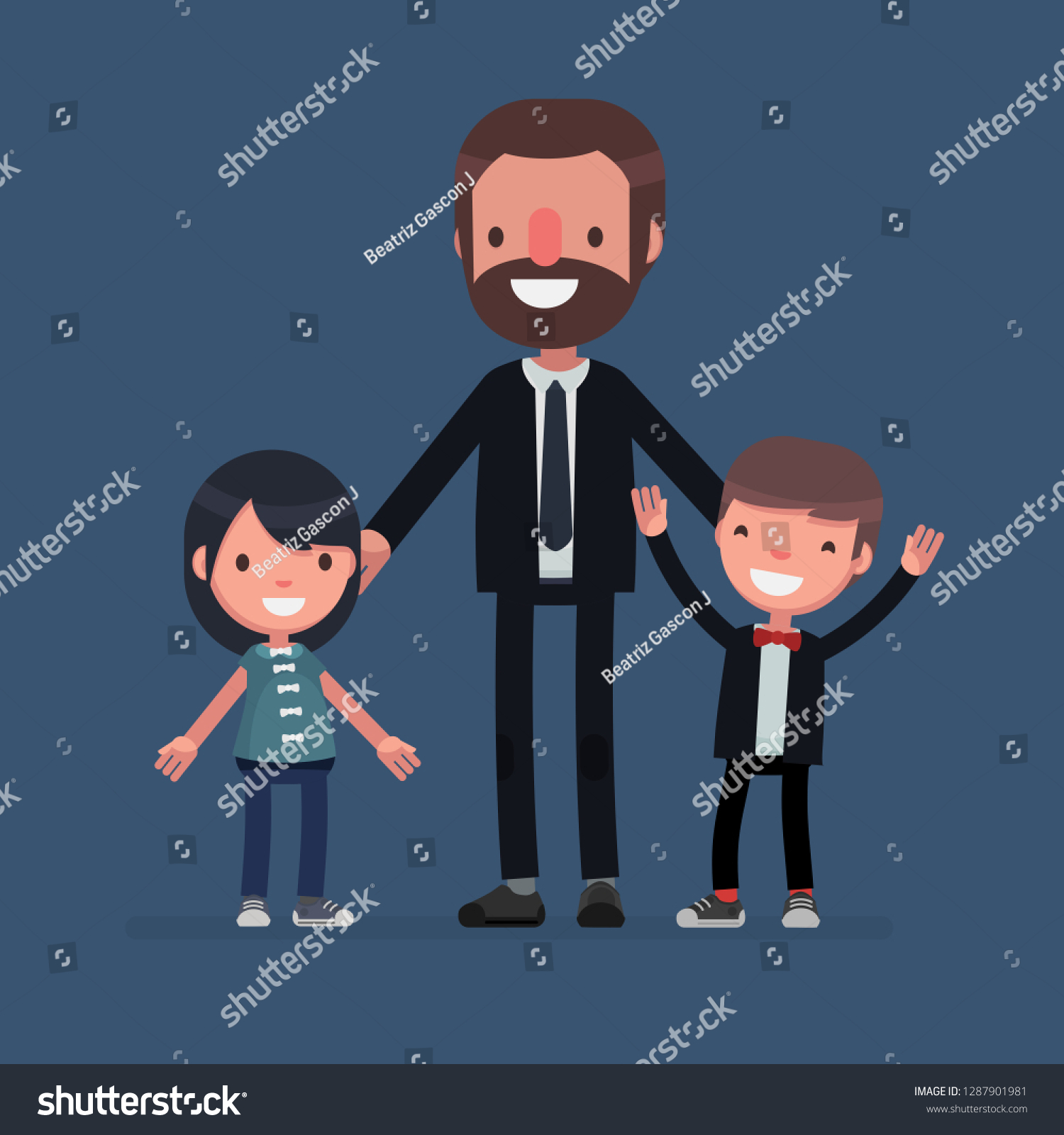 Cute Family Vector Illustrator Stock Vector (Royalty Free) 1287901981