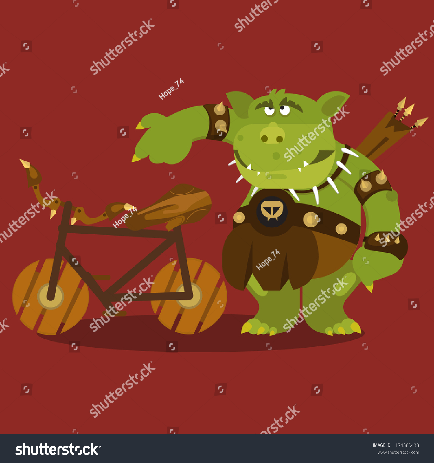 Cute Fantasy Creature Goblin Vector Illustration Stock Vector (Royalty ...