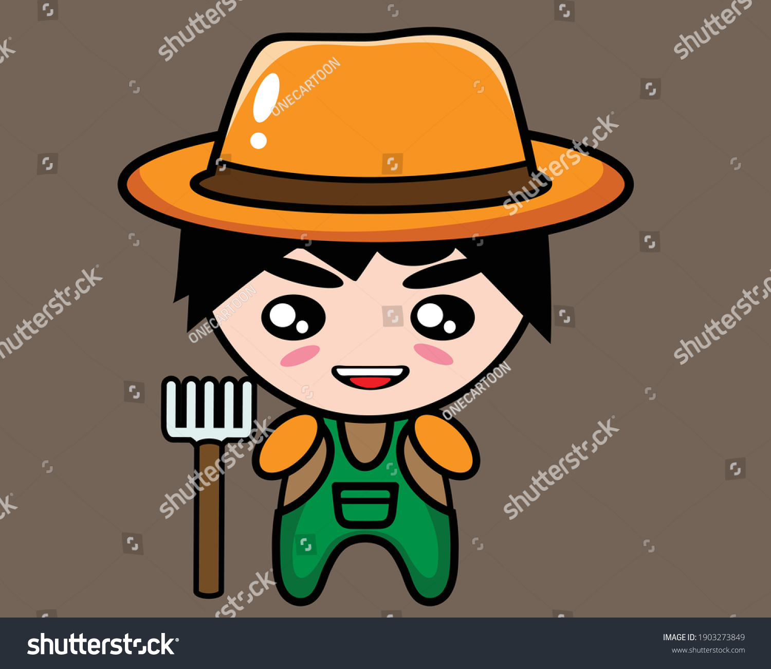 Cute Farmer Boy Character Vector Design Stock Vector (Royalty Free ...