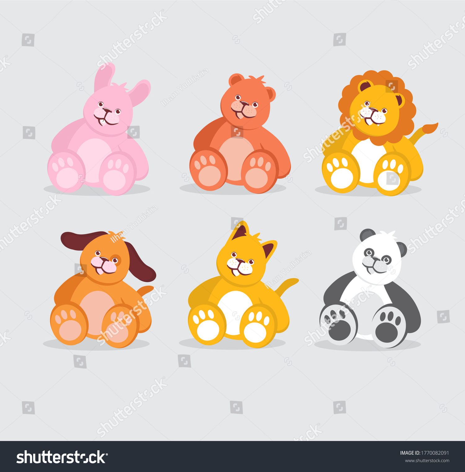 Cute Fat Animals Character Pack Stock Vector (Royalty Free) 1770082091 ...