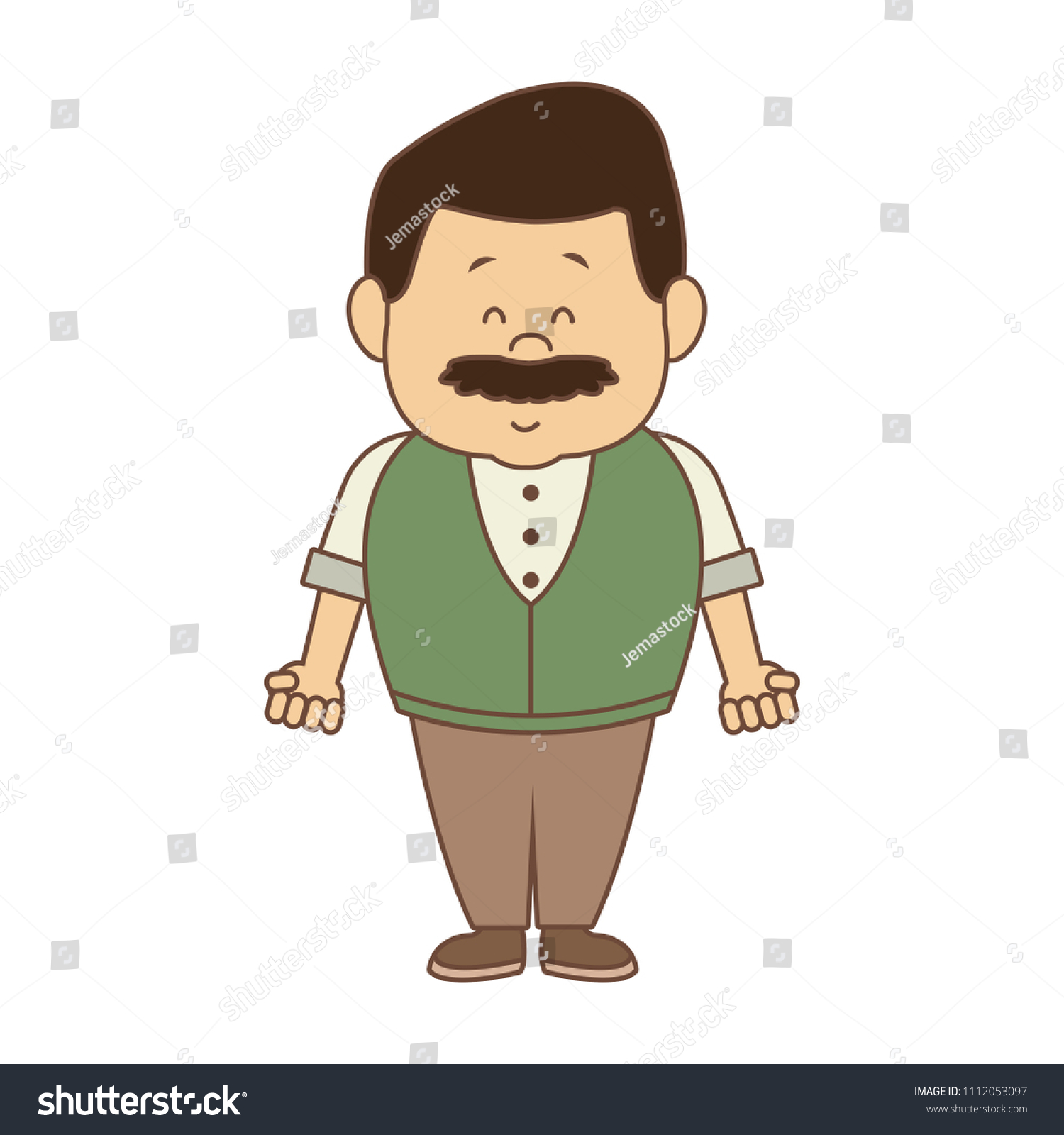 Cute Father Cartoon 스톡 벡터(로열티 프리) 1112053097 | Shutterstock