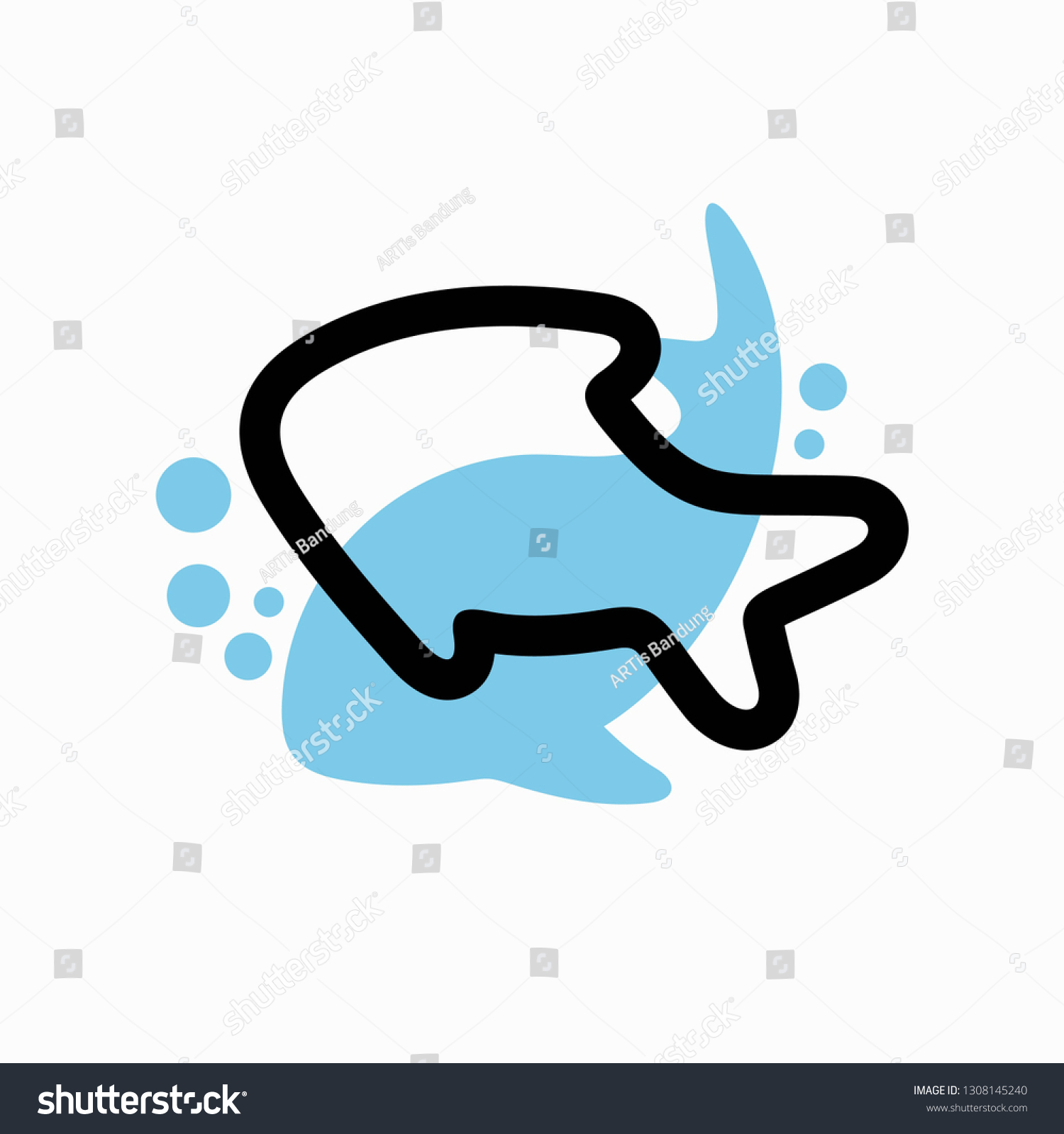Cute Fish Icon Stock Vector (Royalty Free) 1308145240 | Shutterstock