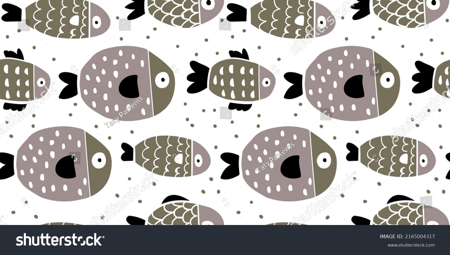 Cute Fish Kids Background Seamless Pattern Stock Vector (Royalty Free ...