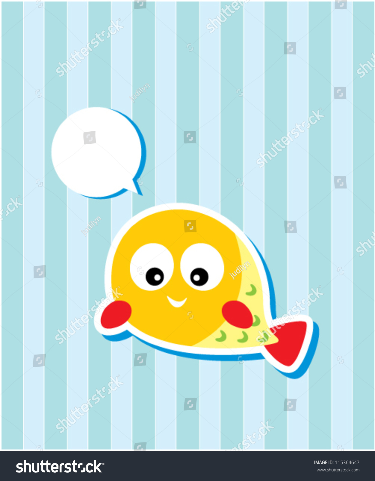 Cute Fish Message Tag Stock Vector (Royalty Free) 115364647 | Shutterstock