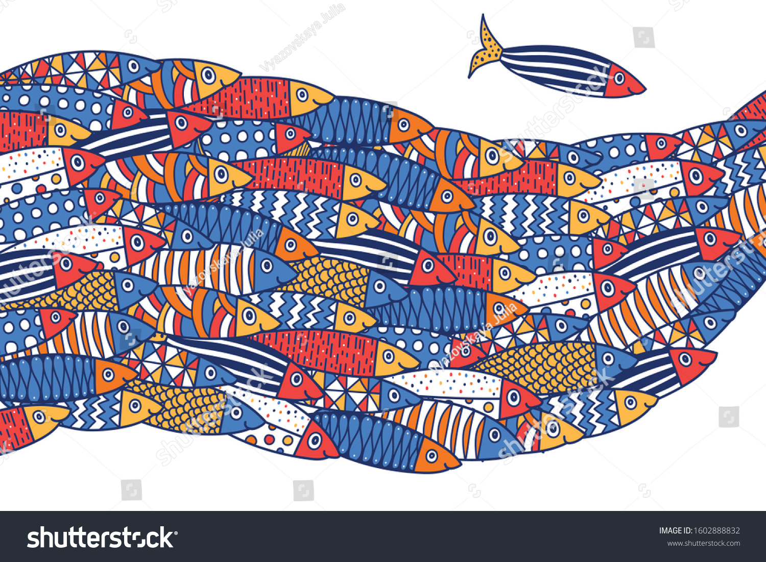 Cute Fish Wave Vector Sea Poster: Stock-Vektorgrafik (Lizenzfrei ...