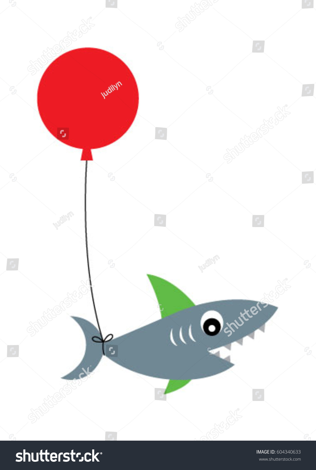 Cute Fish Balloon Stock Vector (Royalty Free) 604340633 | Shutterstock