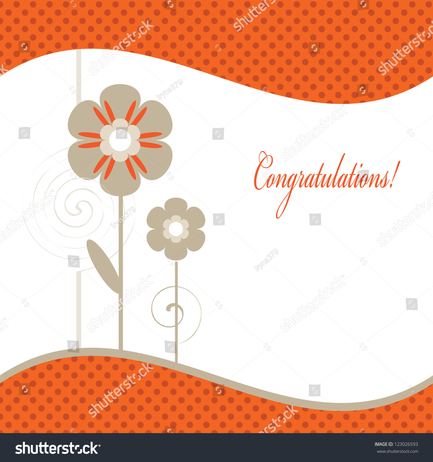Cute Floral Background Vector Art Congratulations Stock Vector (Royalty ...