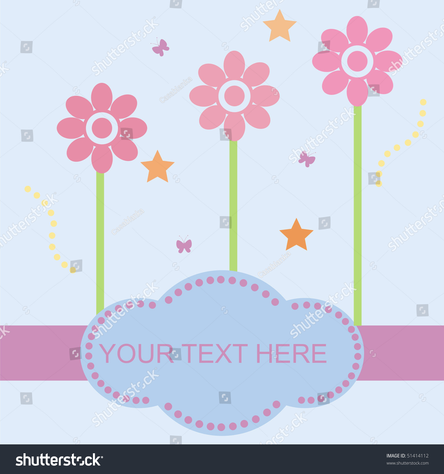 Cute Floral Frame: vector de stock (libre de regalías) 51414112 ...