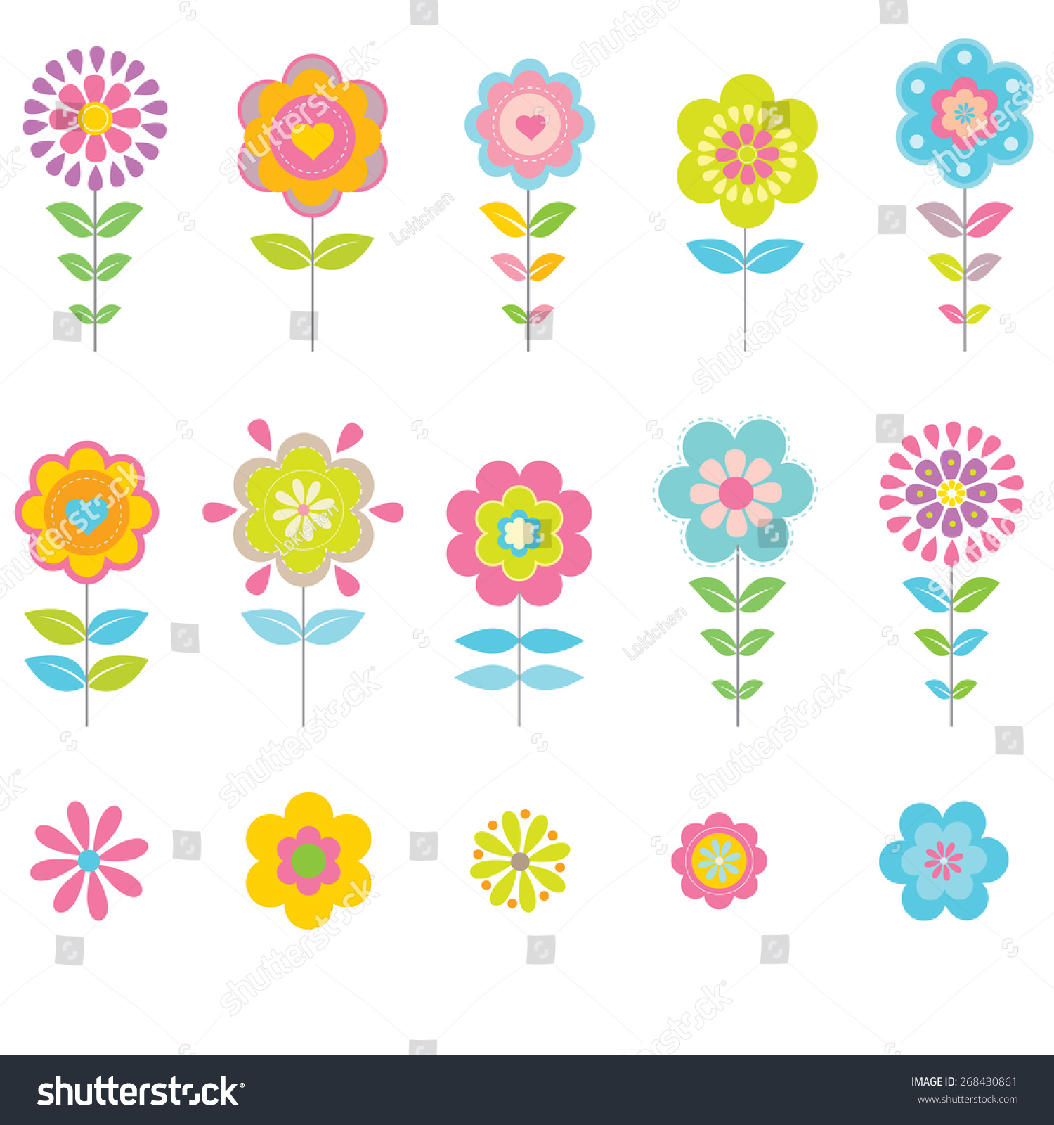 Cute Floral Vector Stock Vector (Royalty Free) 268430861 | Shutterstock