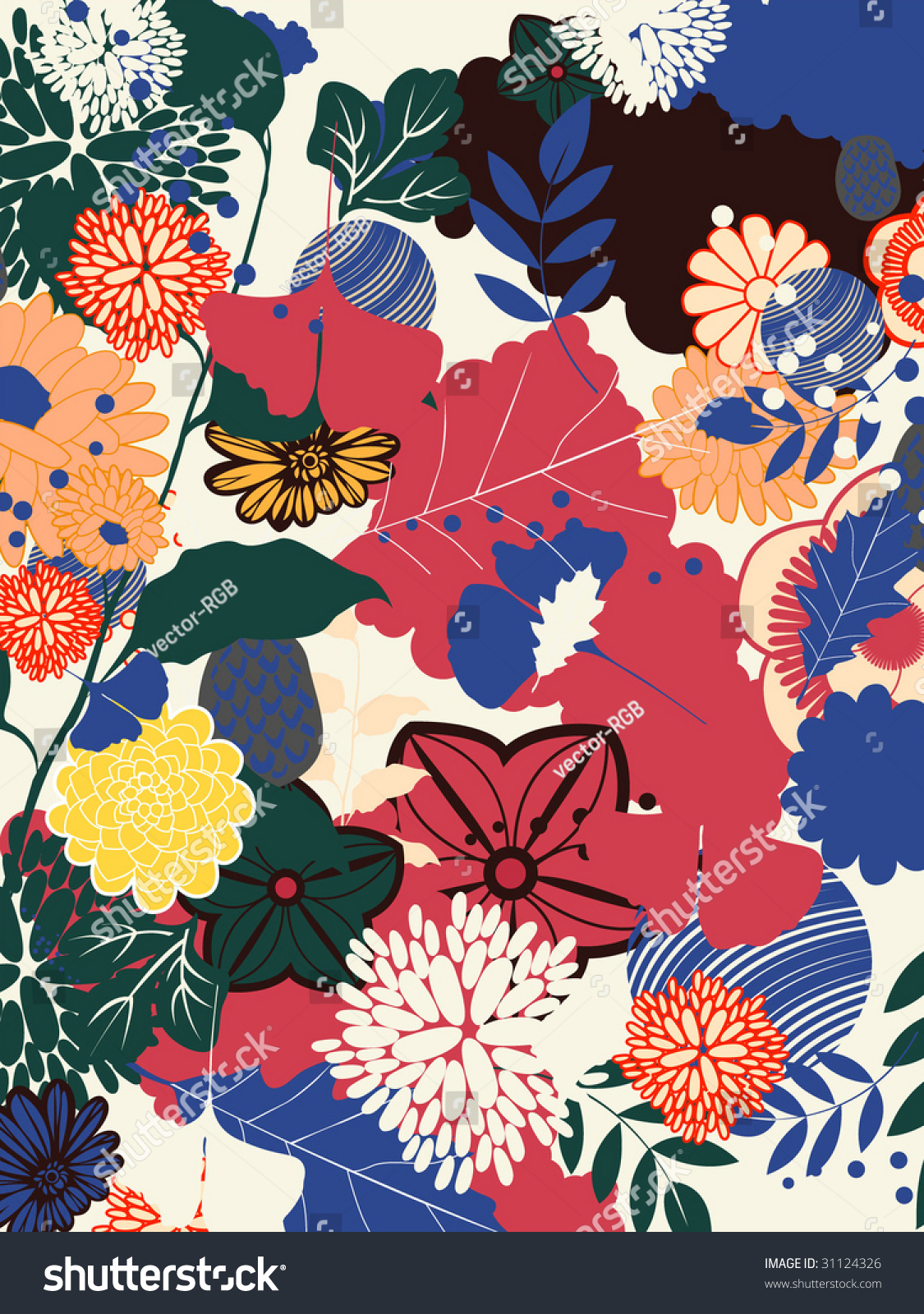 Cute Flower Background Stock Vector (Royalty Free) 31124326