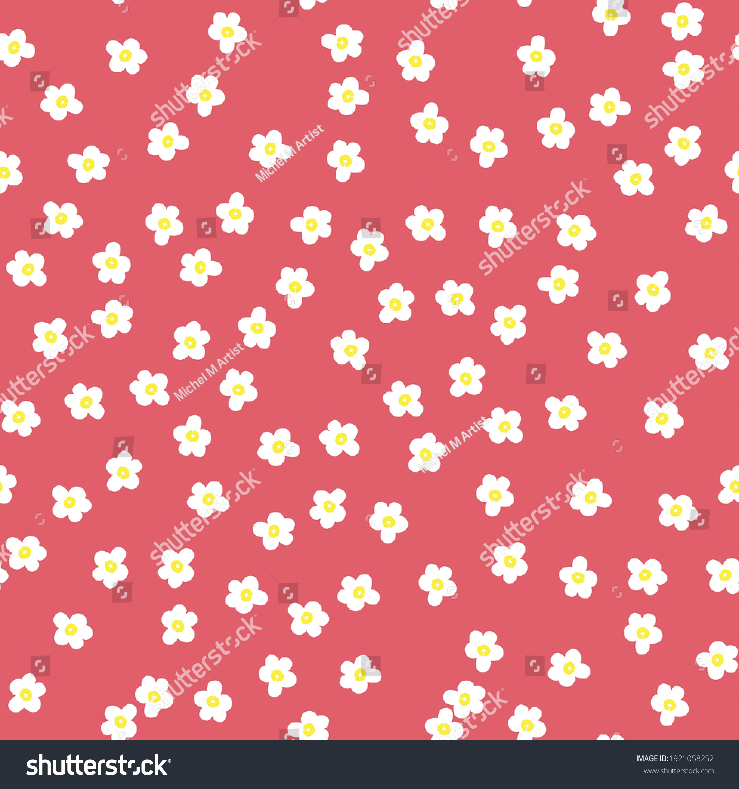 Cute Flower Cartoon Pattern Seamless Stock Vector (Royalty Free ...