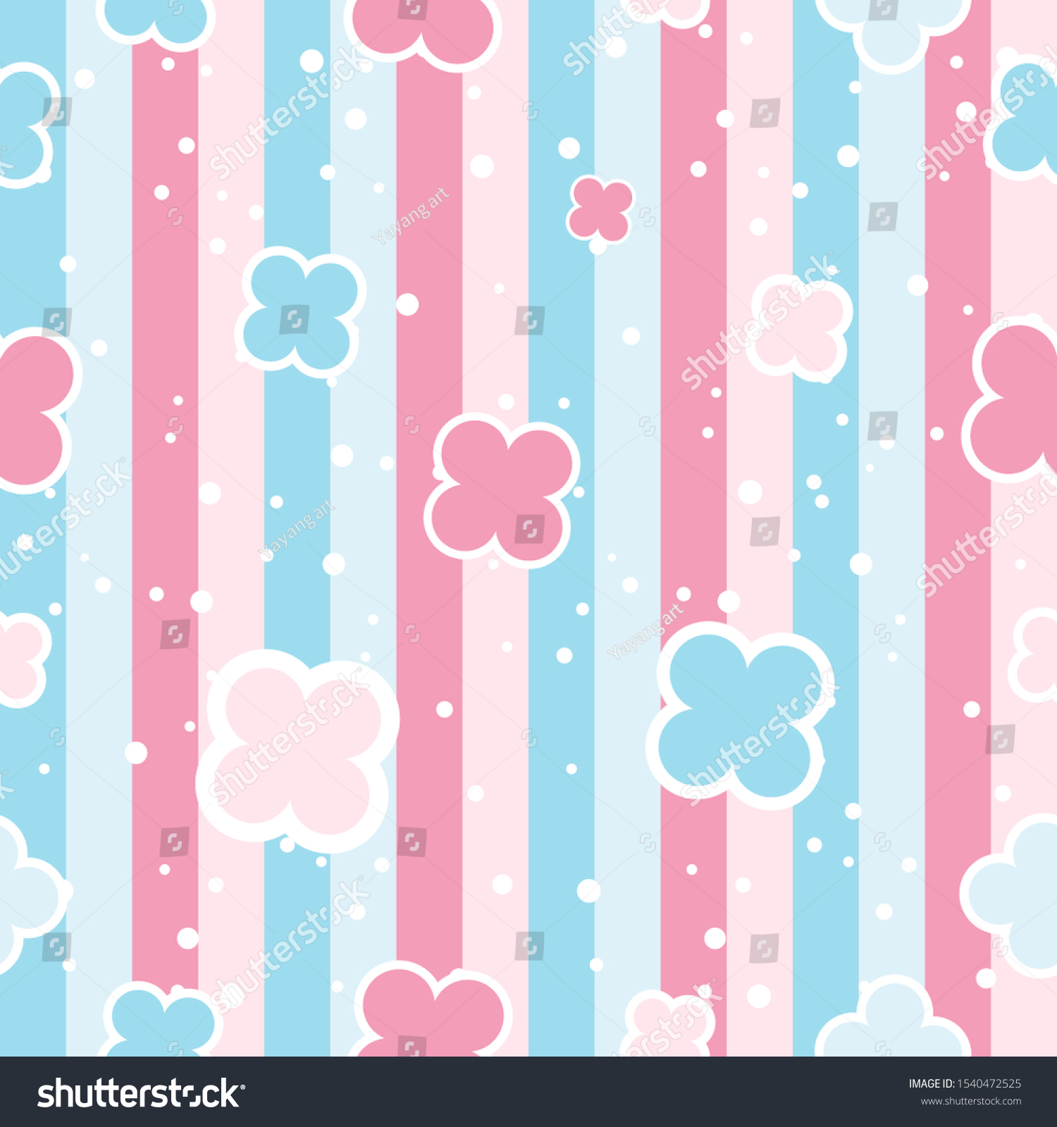 Cute Flower Pastel Colour Seamless Pattern Stock Vector (Royalty Free ...