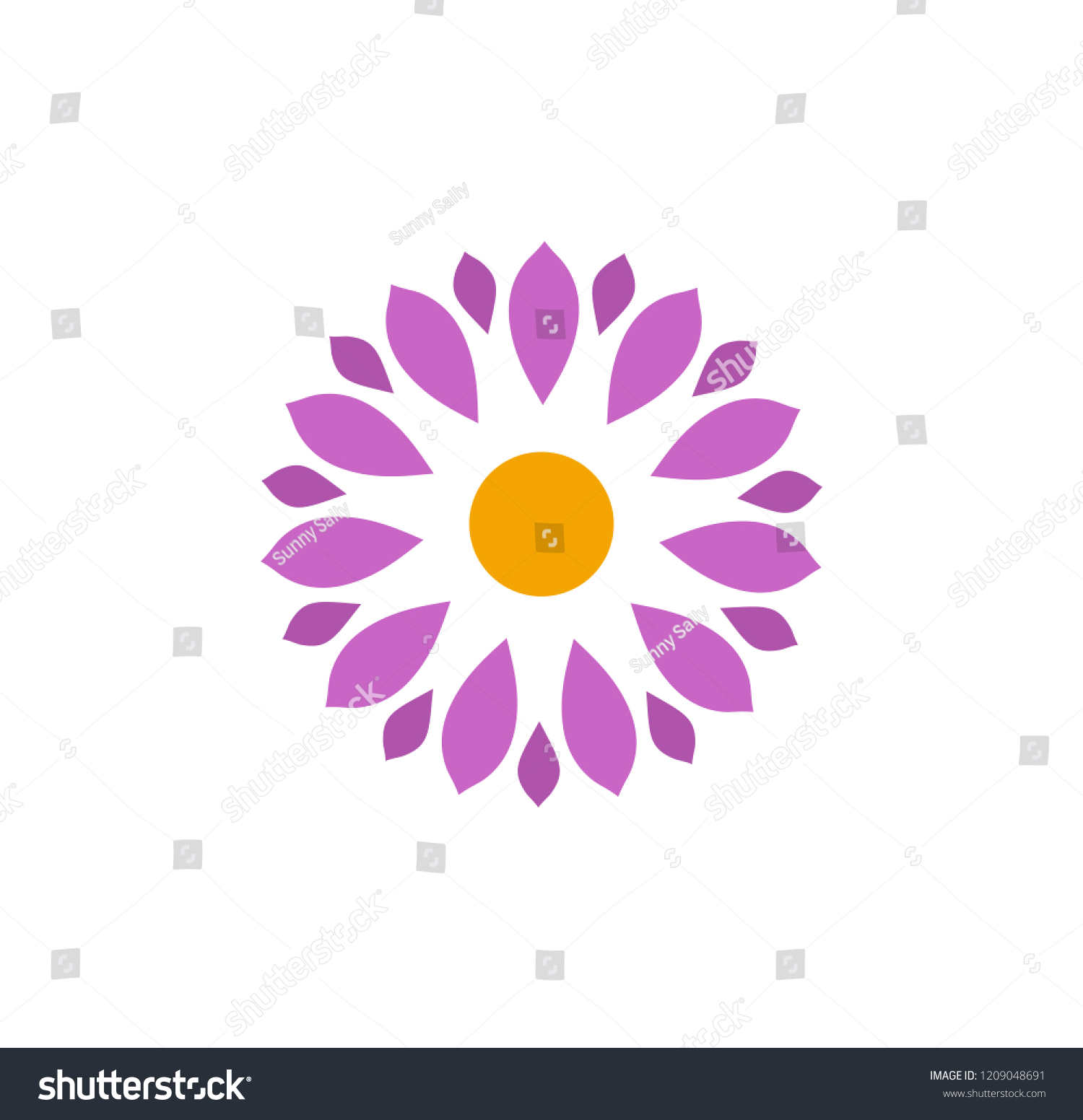 Cute Flower Symbol Stock Vector (Royalty Free) 1209048691