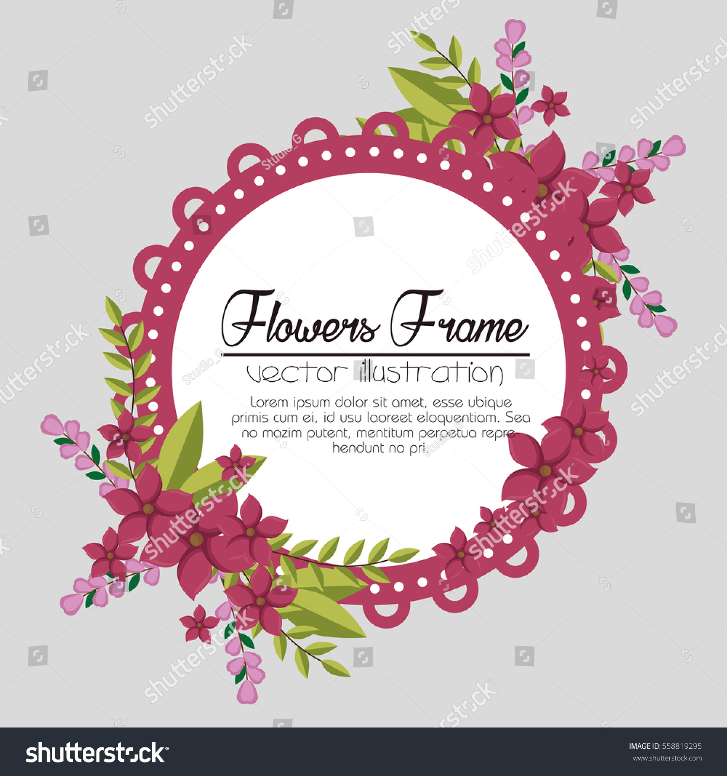 Cute Flowers Frame Background Stock Vector (Royalty Free) 558819295