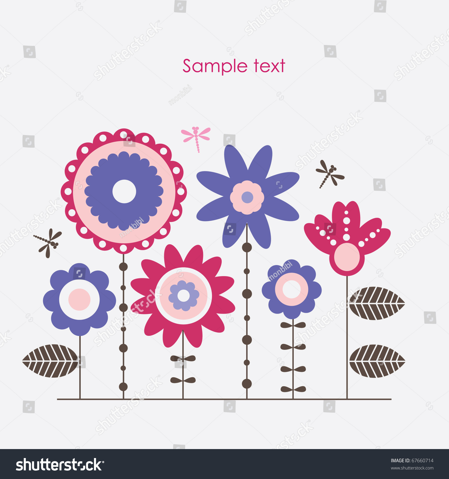 Cute Flowers Vector Illustration Stock Vector (Royalty Free) 67660714 ...