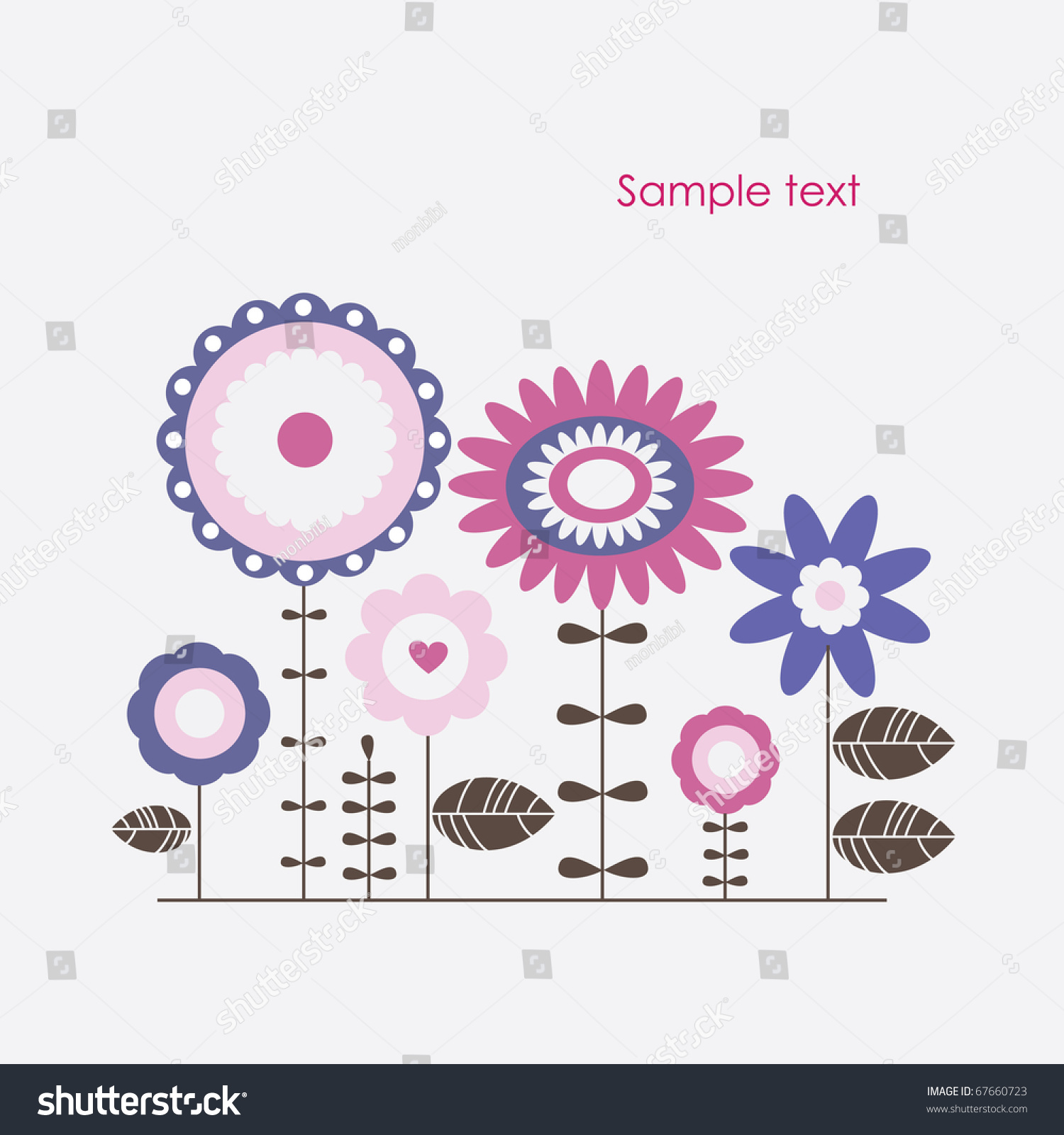 Cute Flowers Vector Illustration Stock Vector (Royalty Free) 67660723 ...