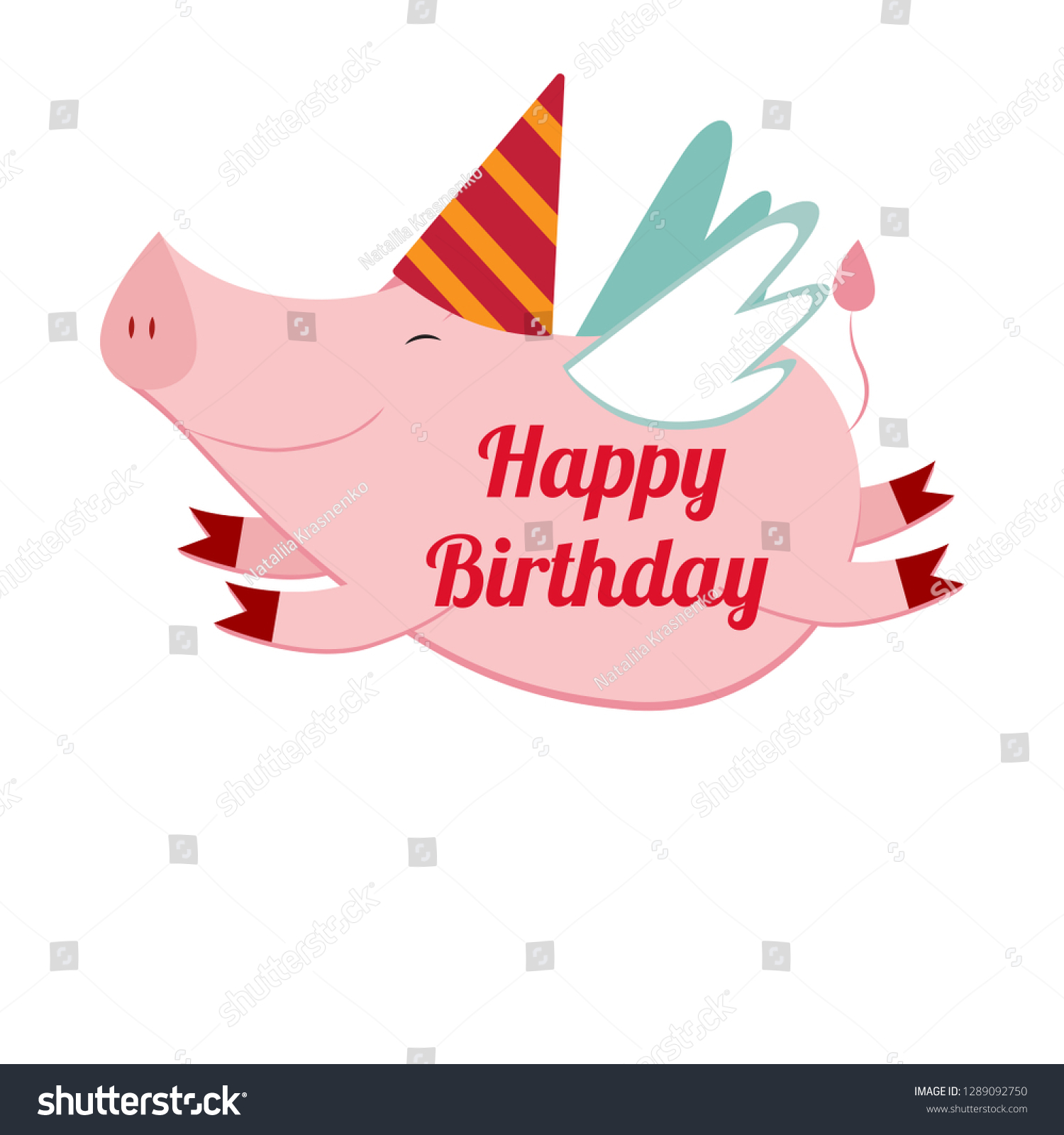Cute Flying Pig Vector Illustration Stock Vector (Royalty Free ...