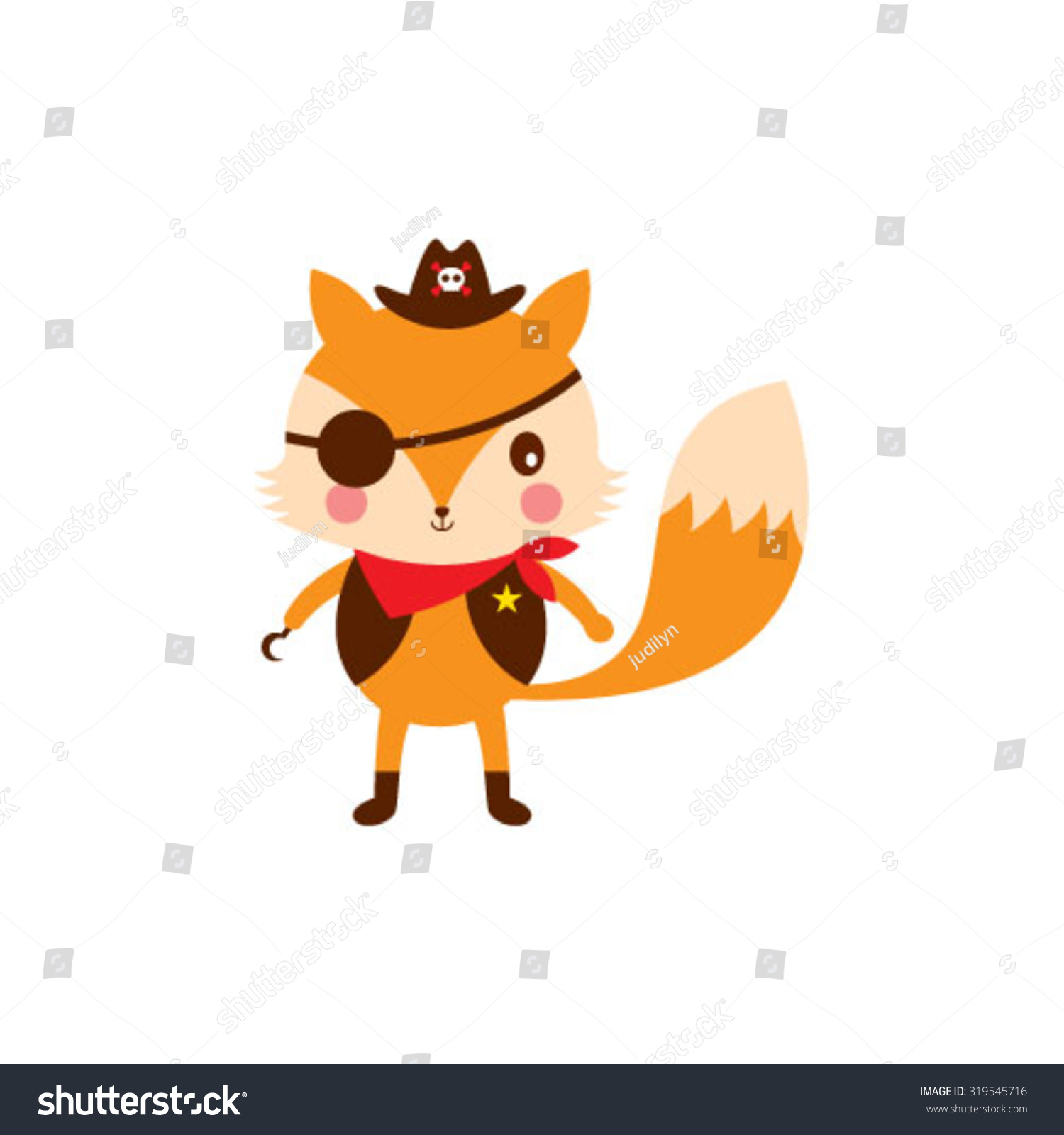Cute Fox Pirate Vector Stock Vector (Royalty Free) 319545716 | Shutterstock