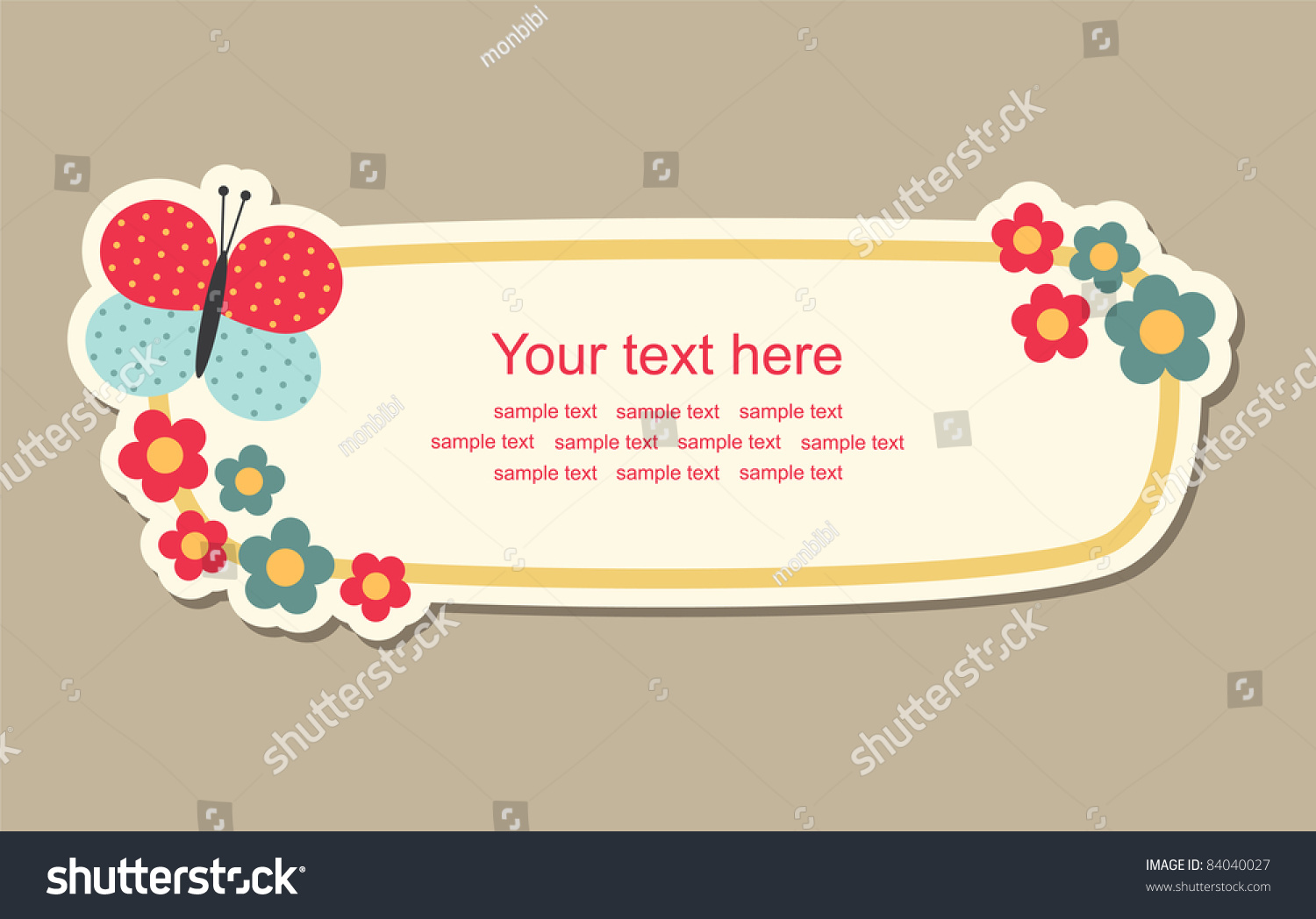 Cute Frame Design Vector Illustration Stock Vector (Royalty Free) 84040027