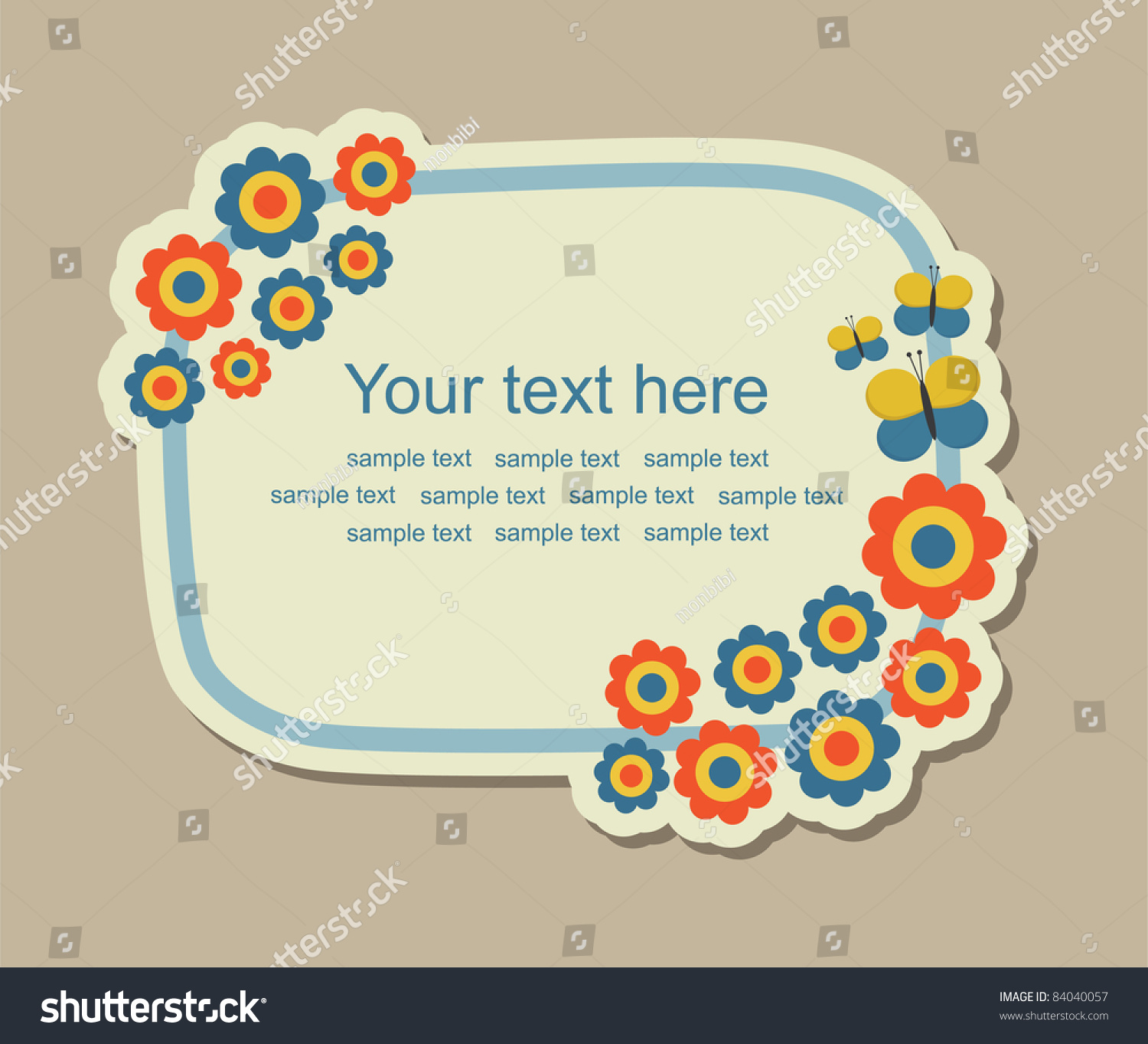 Cute Frame Design Vector Illustration Stock Vector (Royalty Free) 84040057