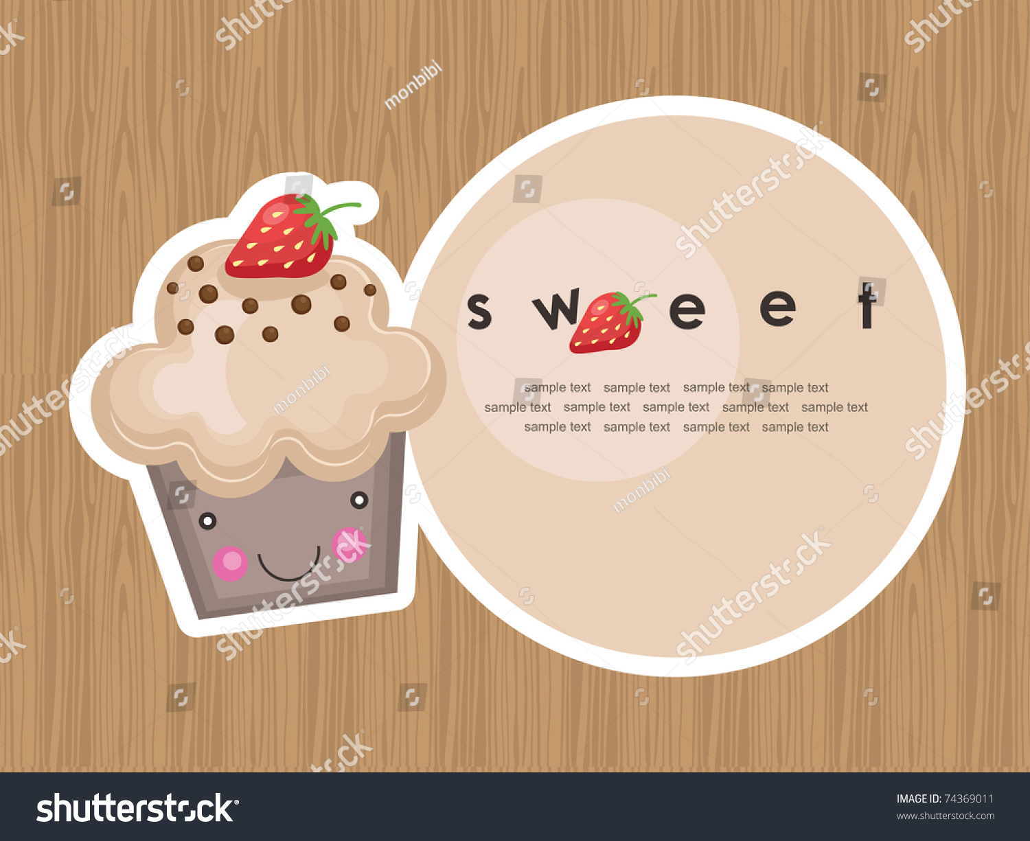 Cute Frame Design Cupcake Vector Illustration Stock Vector (Royalty ...