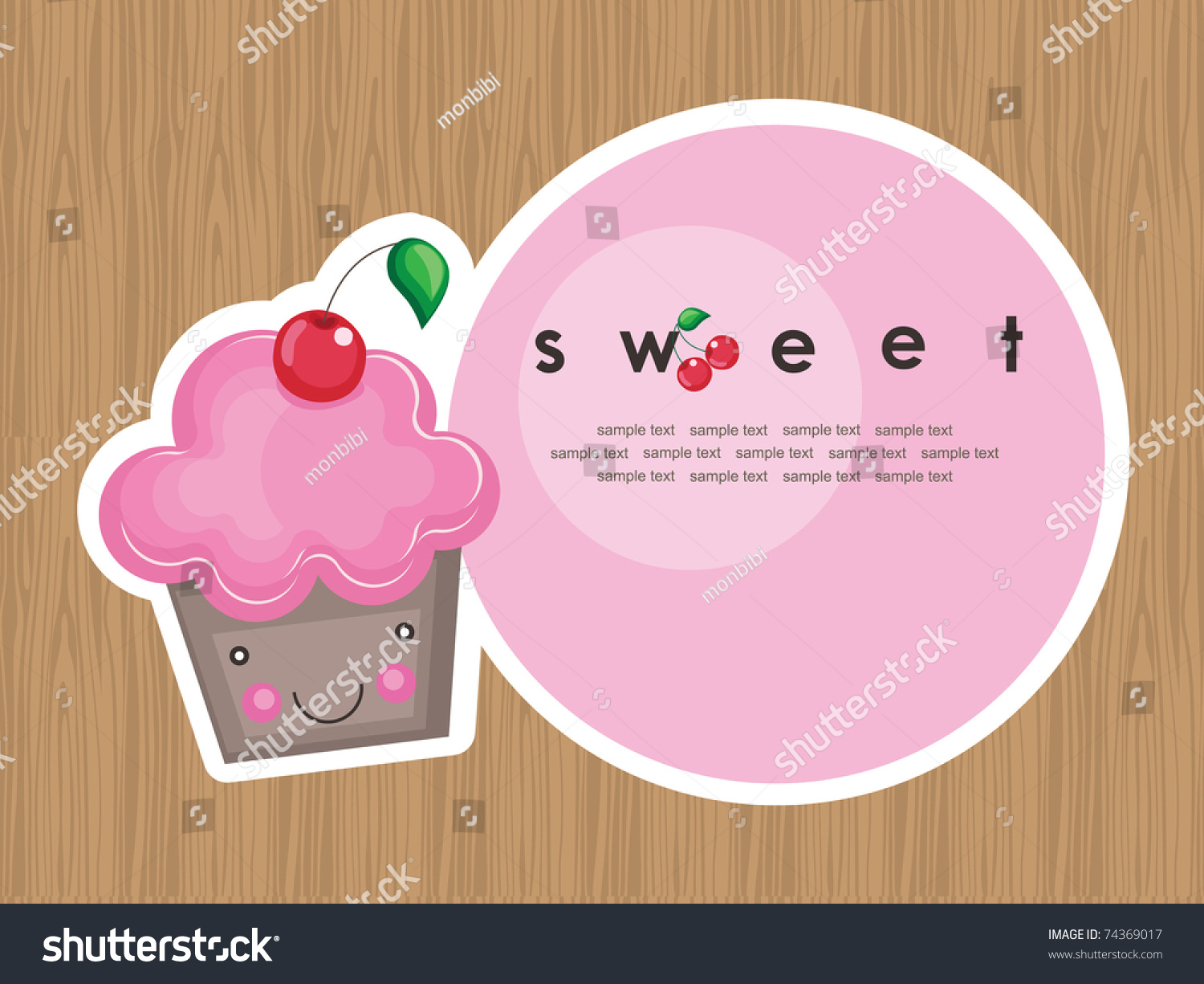 Cute Frame Design Cupcake Vector Illustration Stock Vector (Royalty ...
