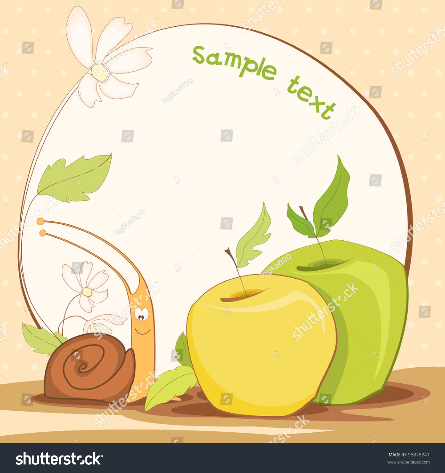 Cute Frame Design Snail Vector Illustration Stock Vector (Royalty Free ...
