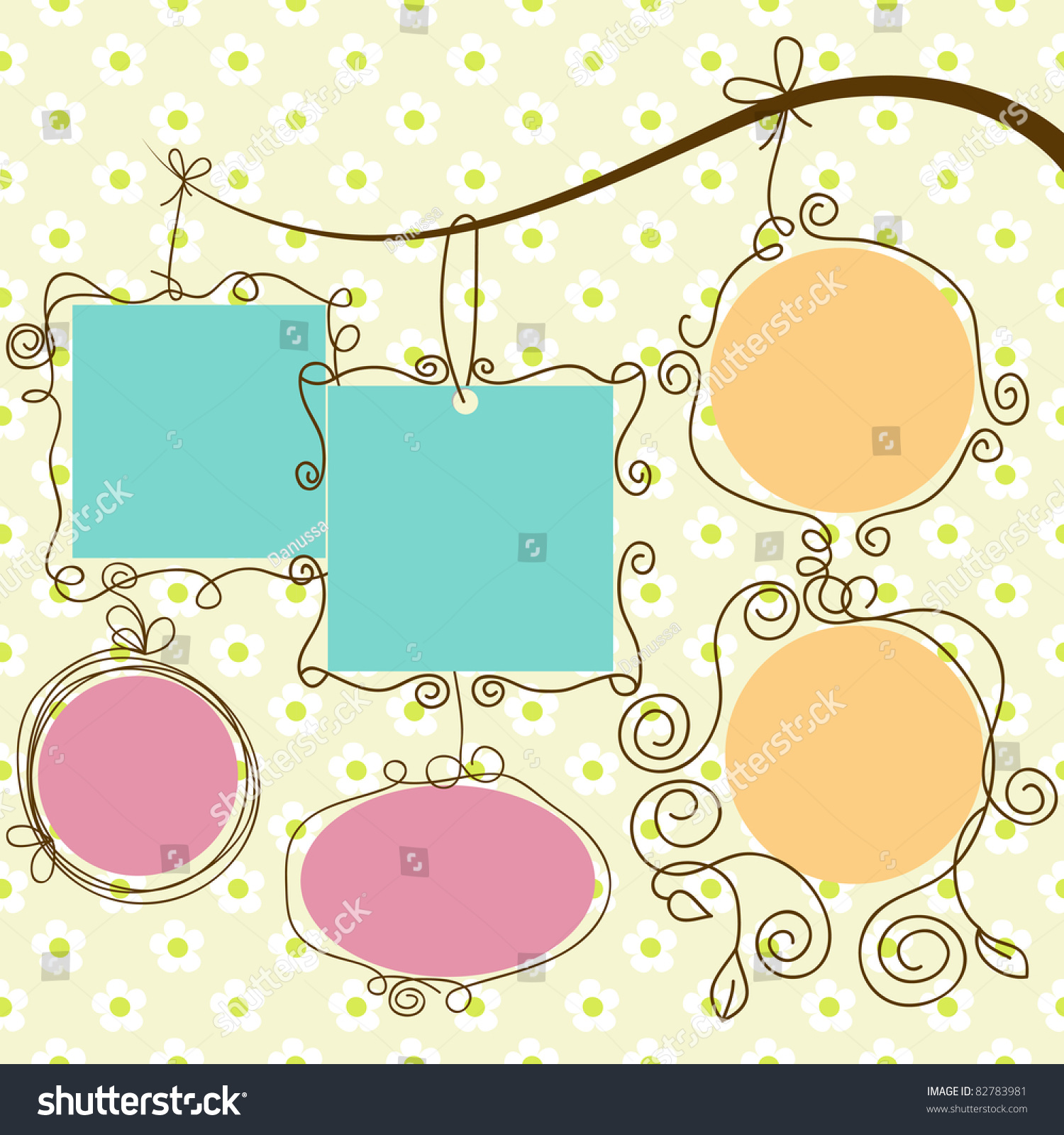 Cute Frames Hanging Retro Style Stock Vector (Royalty Free) 82783981 - Shutterstock