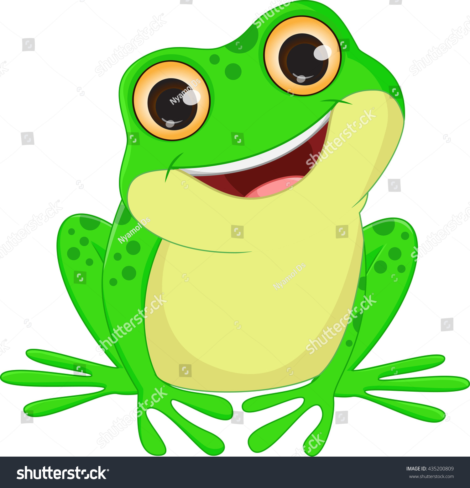 Cute Frog Cartoon Stock Vector (Royalty Free) 435200809