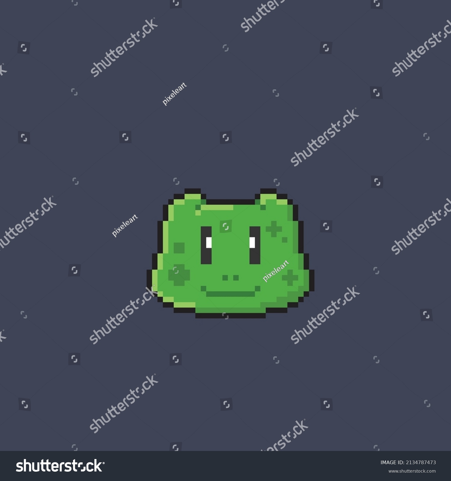 Cute Frog Head Pixel Style Stock Vector (Royalty Free) 2134787473 ...