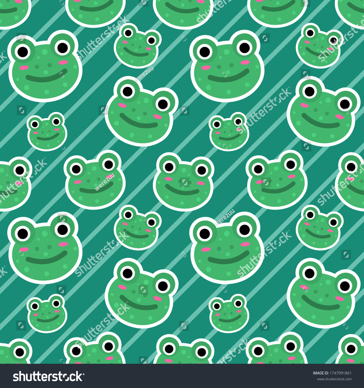 Cute Frog Head Seamless Pattern Vector Stock Vector (Royalty Free ...