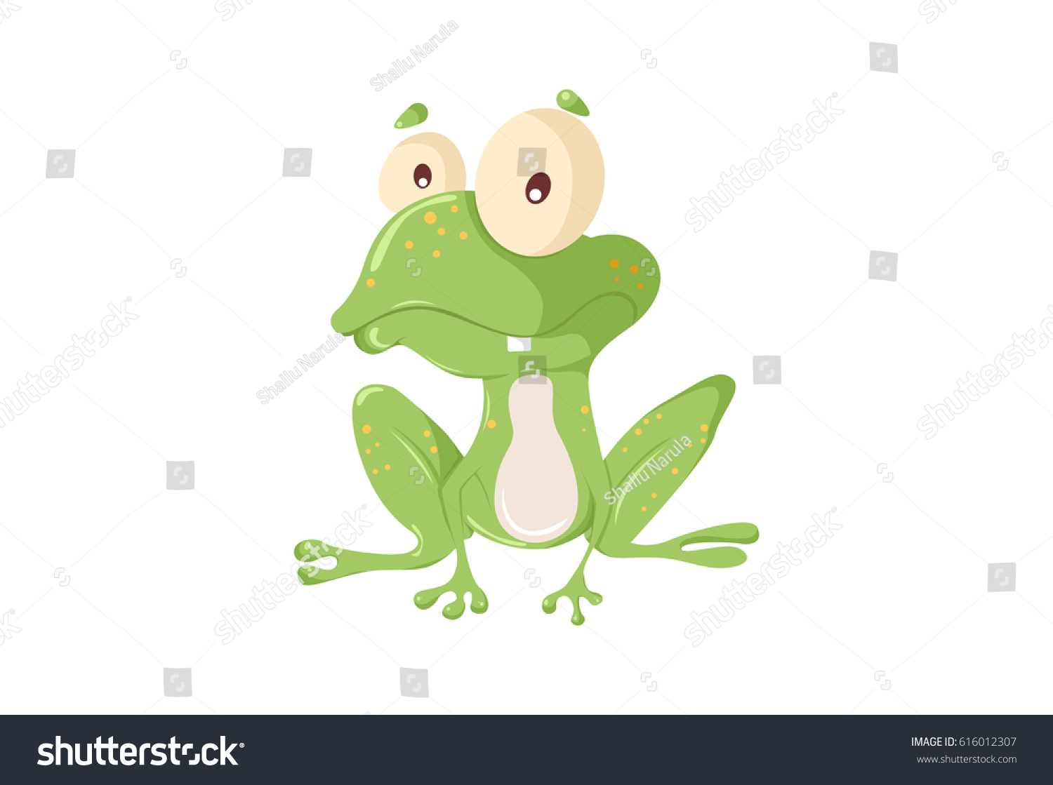 Cute Frog Vector Illustration Isolated On Stock Vector (Royalty Free ...