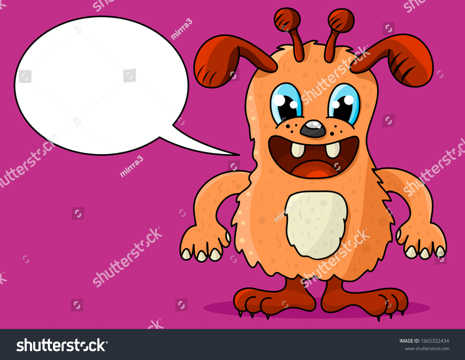 Cute Furry Monster Comic Speech Bubble 库存矢量图（免版税）1665332434 | Shutterstock