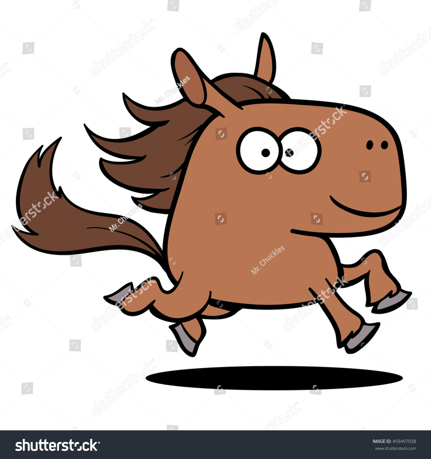 Cute Galloping Horse Cartoon Stock Vector (Royalty Free) 459497038