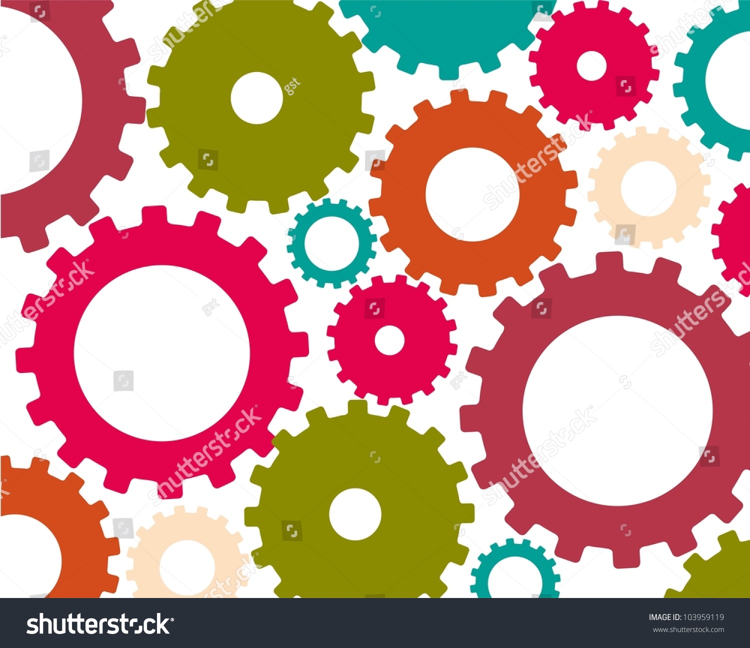 Cute Gears Over White Background Vector Stock Vector (Royalty Free ...