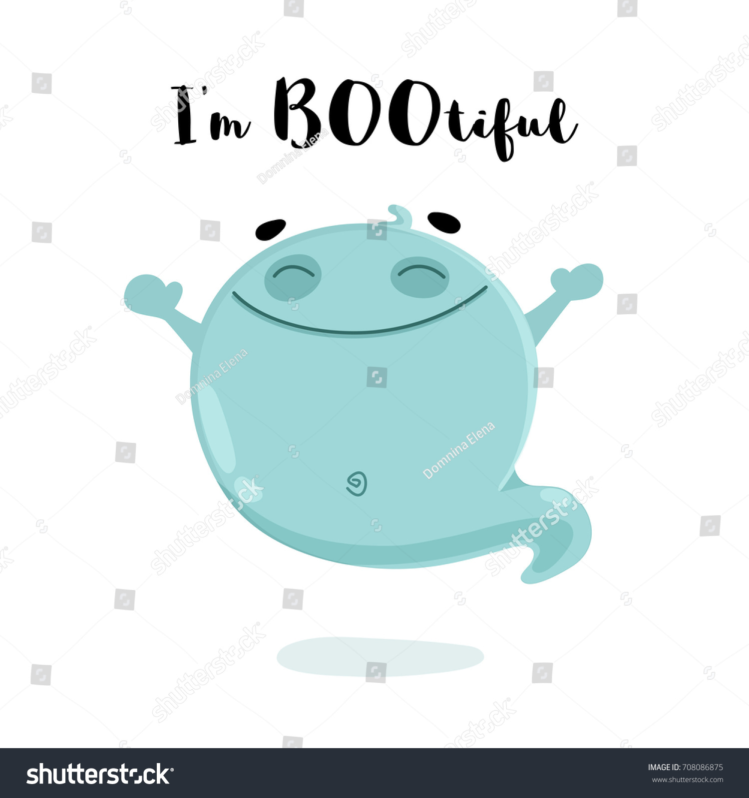 Cute Ghost Cartoon Vector Illustration Inscription Stock Vector ... Cute Ghost Cartoon Vector Illustration Inscription Stock Vector ...