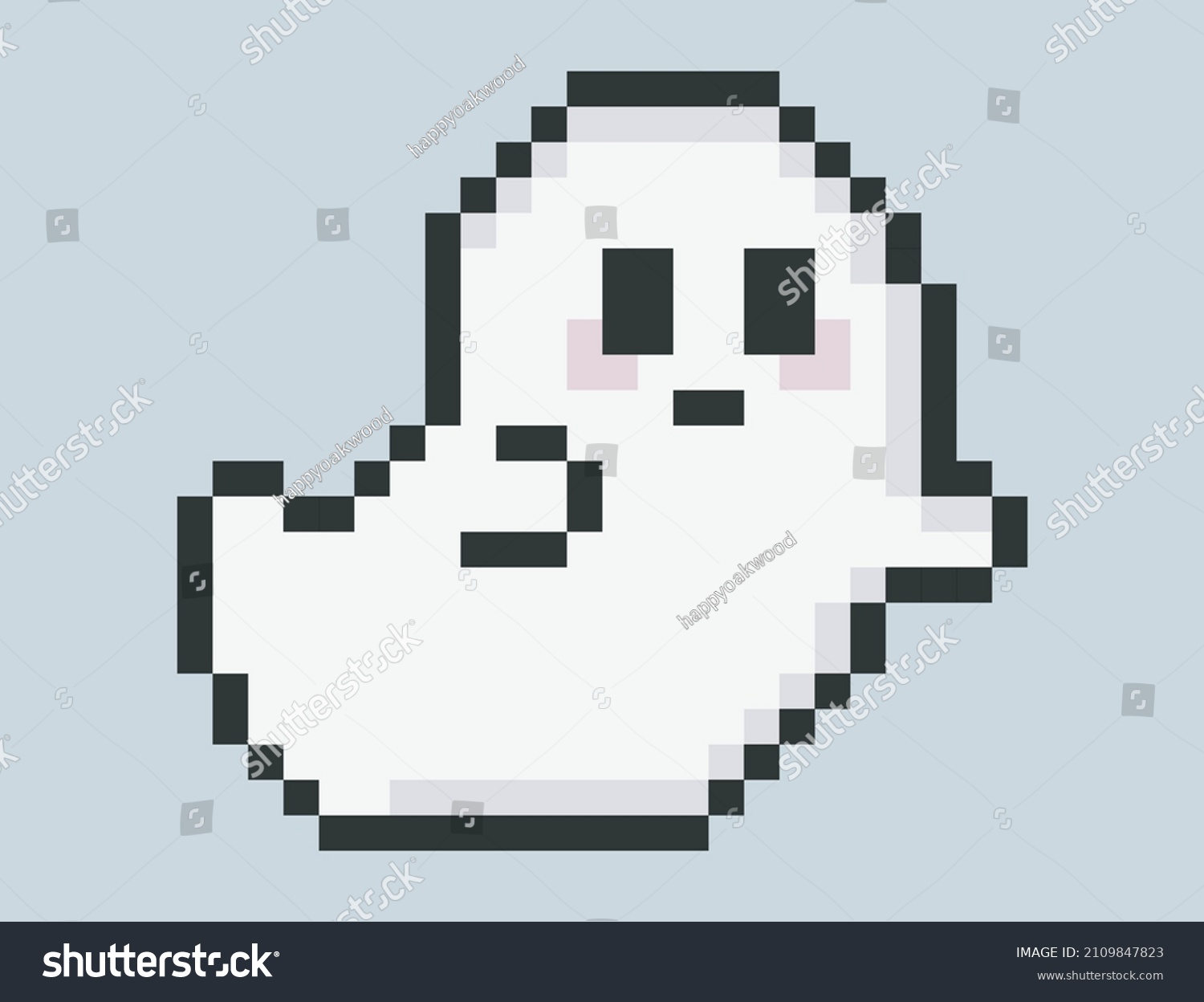 Carácter fantasma corto Pixel Art fondo: vector de stock (libre de ...