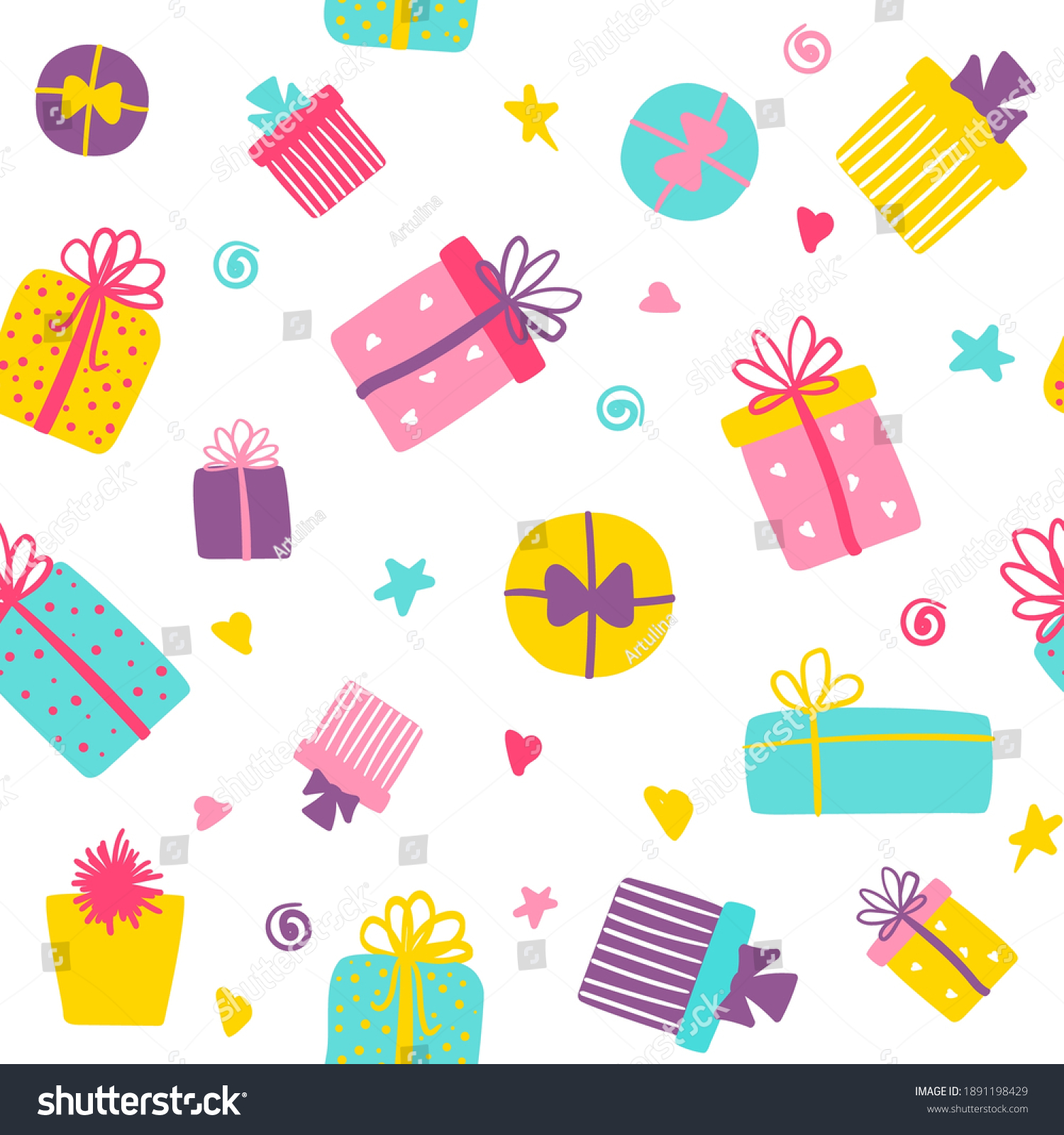 Cute Gift Boxes Seamless Pattern Vector Stock Vector (Royalty Free ...